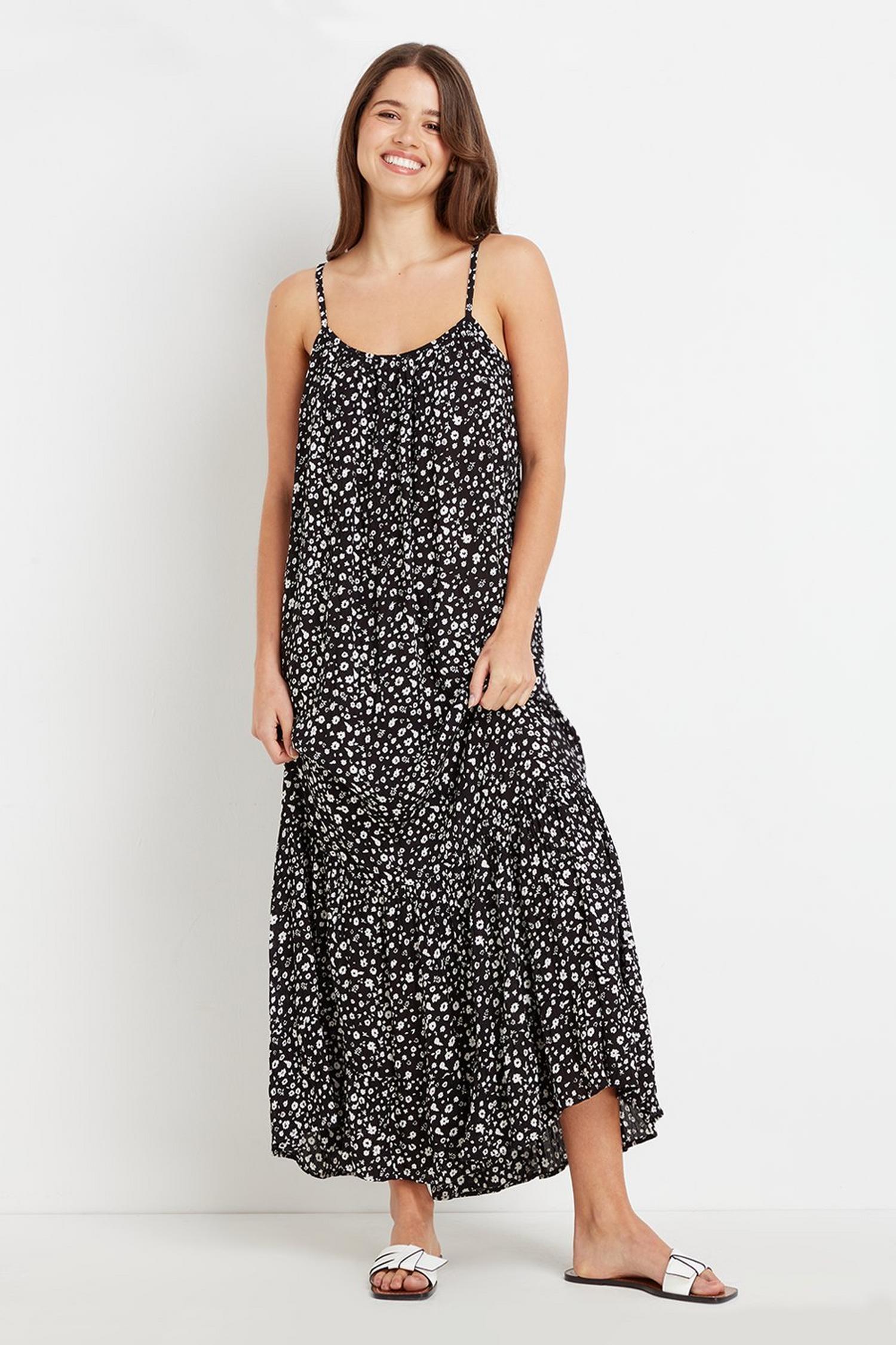 Ditsy Floral Strappy Midi Dress Wallis Uk