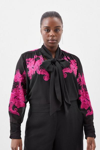 Plus Size Pink Tops Karen Millen Uk