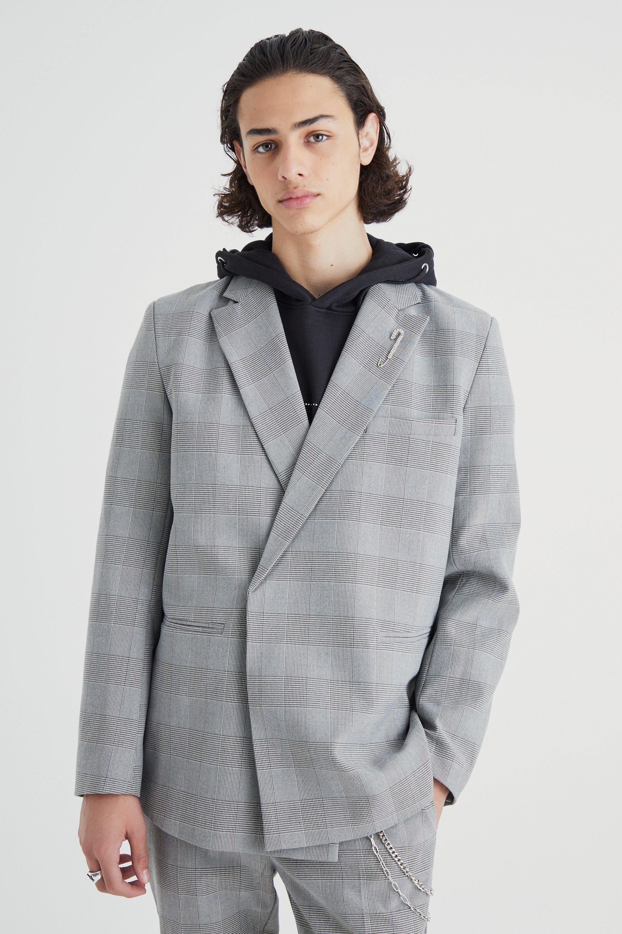 Men's Grey Blazers | boohooMAN UK Men's Grey Blazers | boohooMAN UK