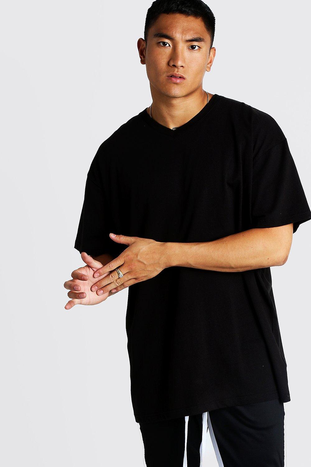 Basic Oversized Longline V Neck T Shirt Boohoo