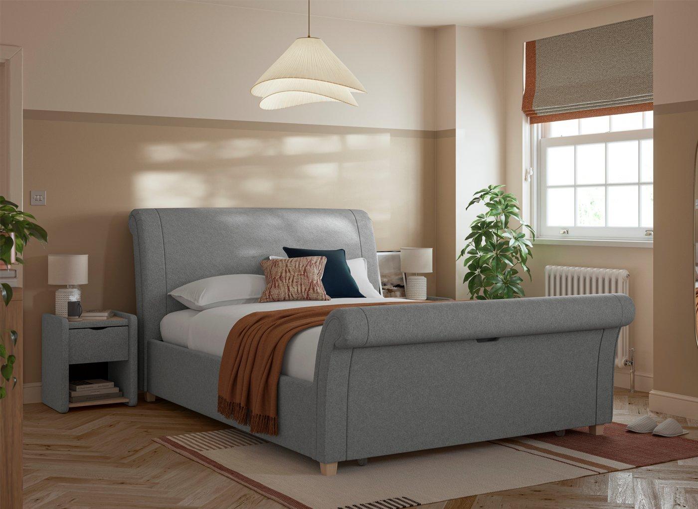 Delaware Upholstered Sleigh Bed Frame | Dreams