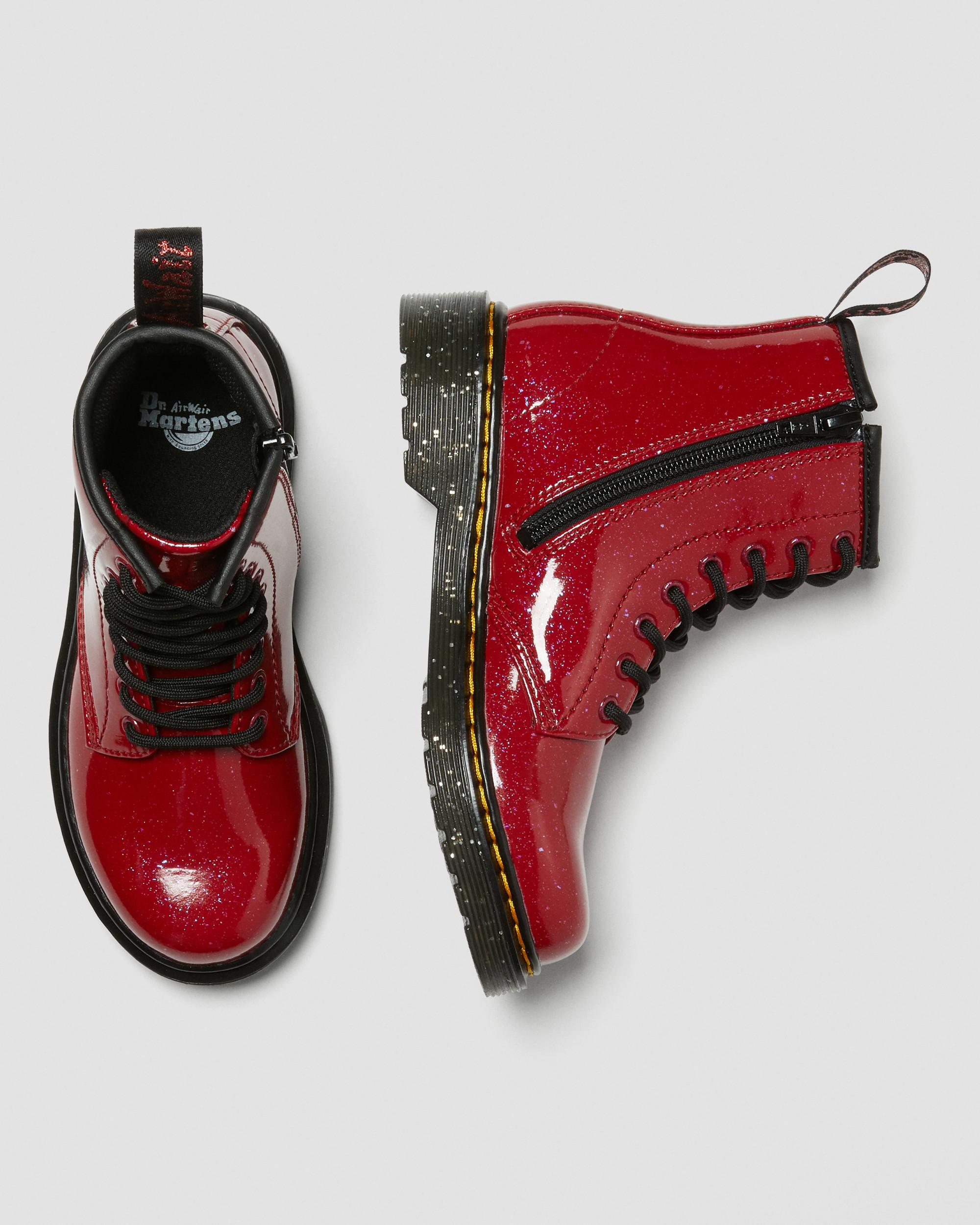 Junior 1460 Glitter Lace Up Boots in Red | Dr. Martens