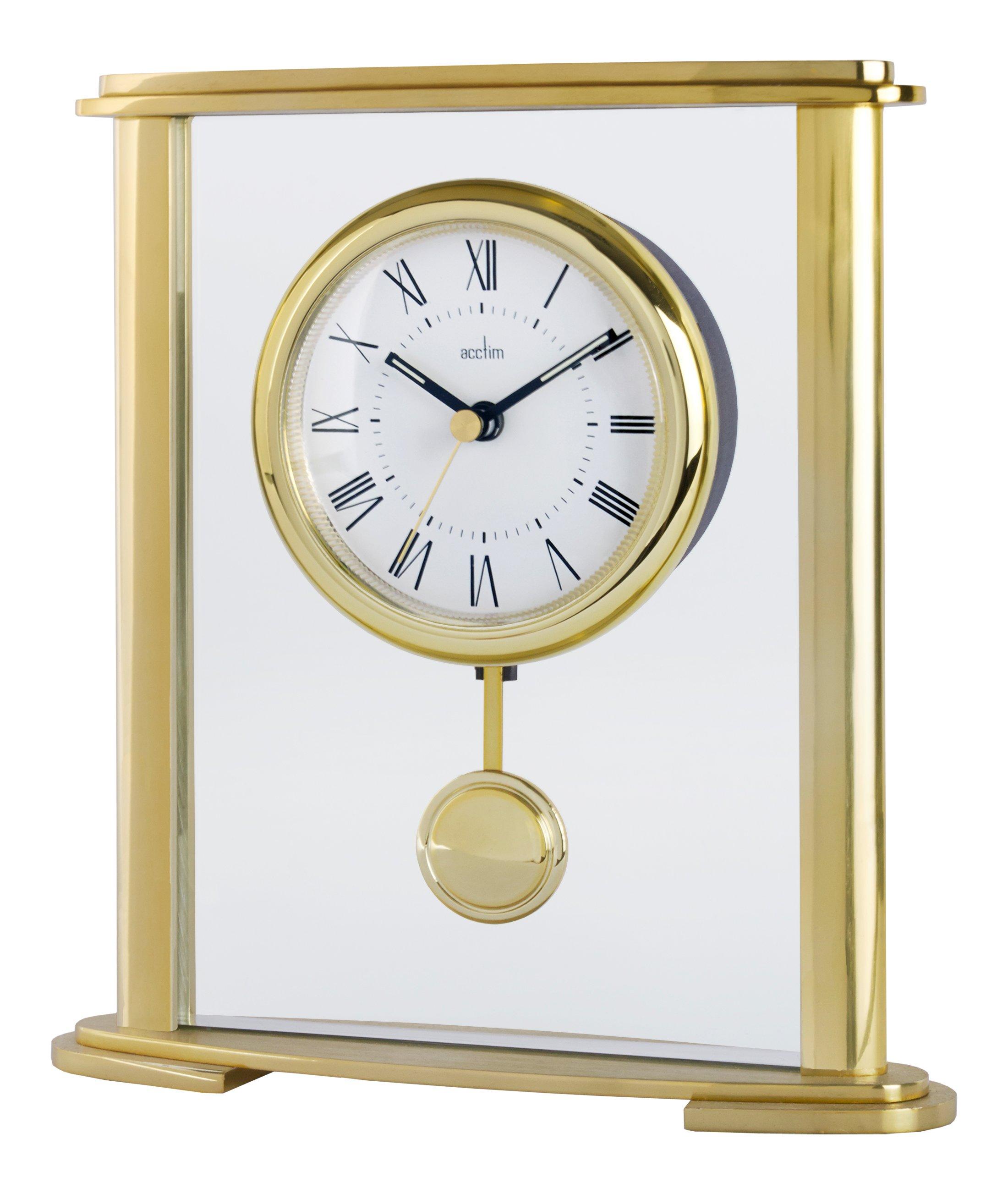 Welwyn Gold Metal/Glass Pendulum Table Clock | Studio