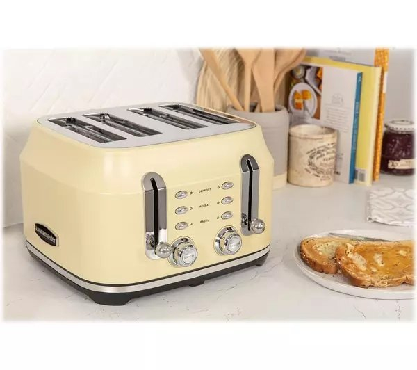 Rangemaster RMCL4S201CM 4 Slice Toaster - Matte Cream - Rangemaster ...