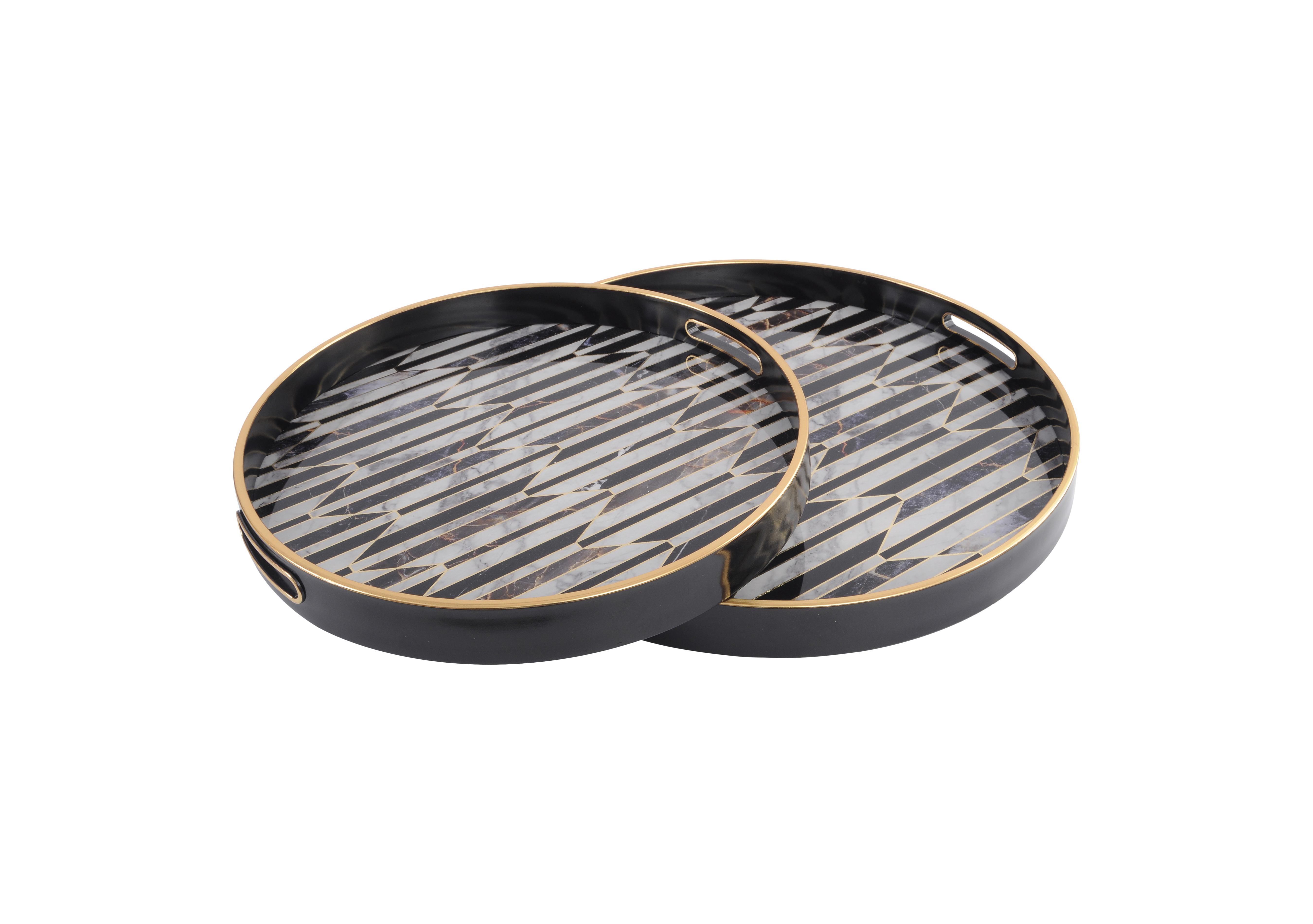 Art Deco Set of 2 Trays - Furniture Village