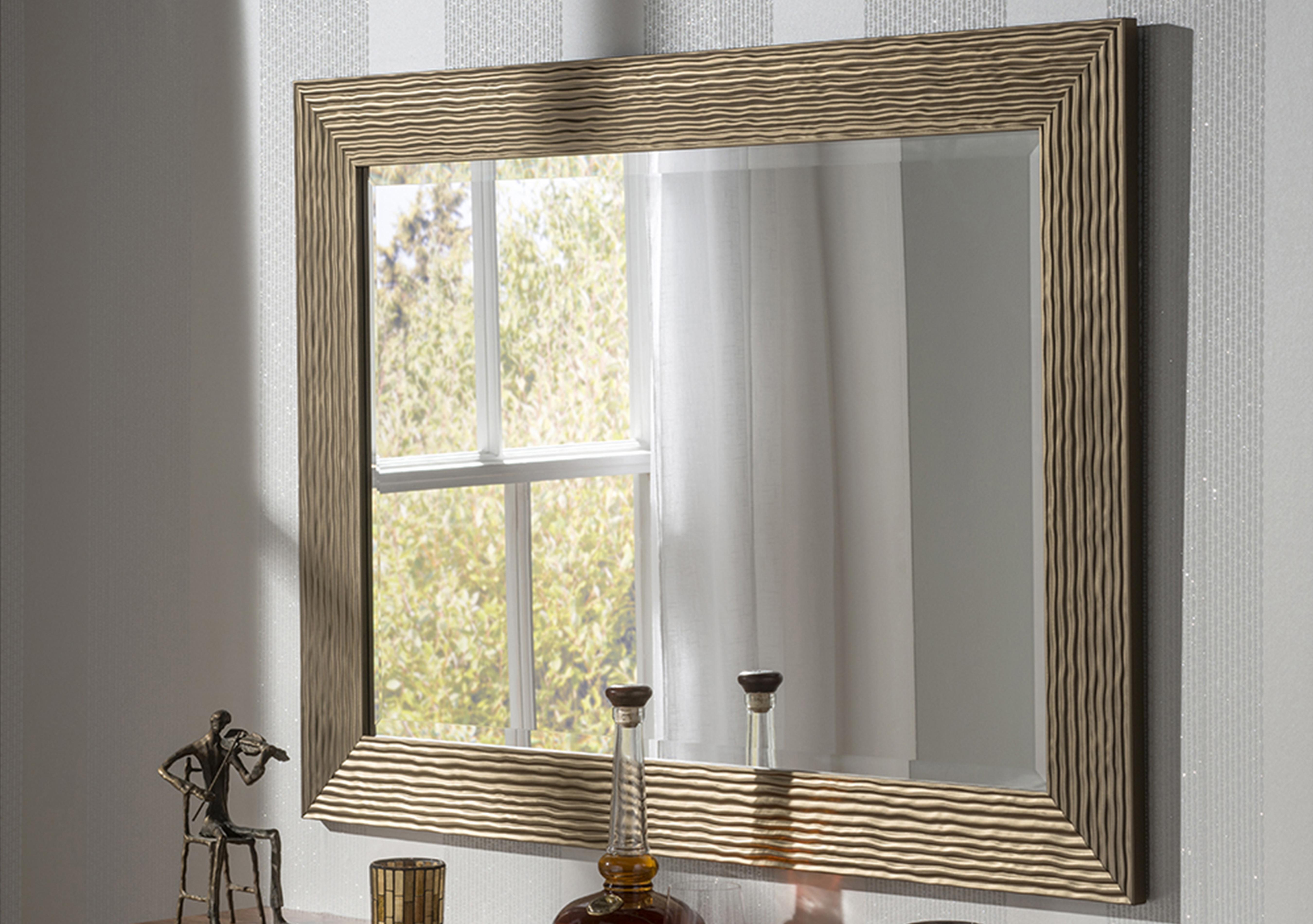 Gloss Bronze Textured Mirror - Furniture Village