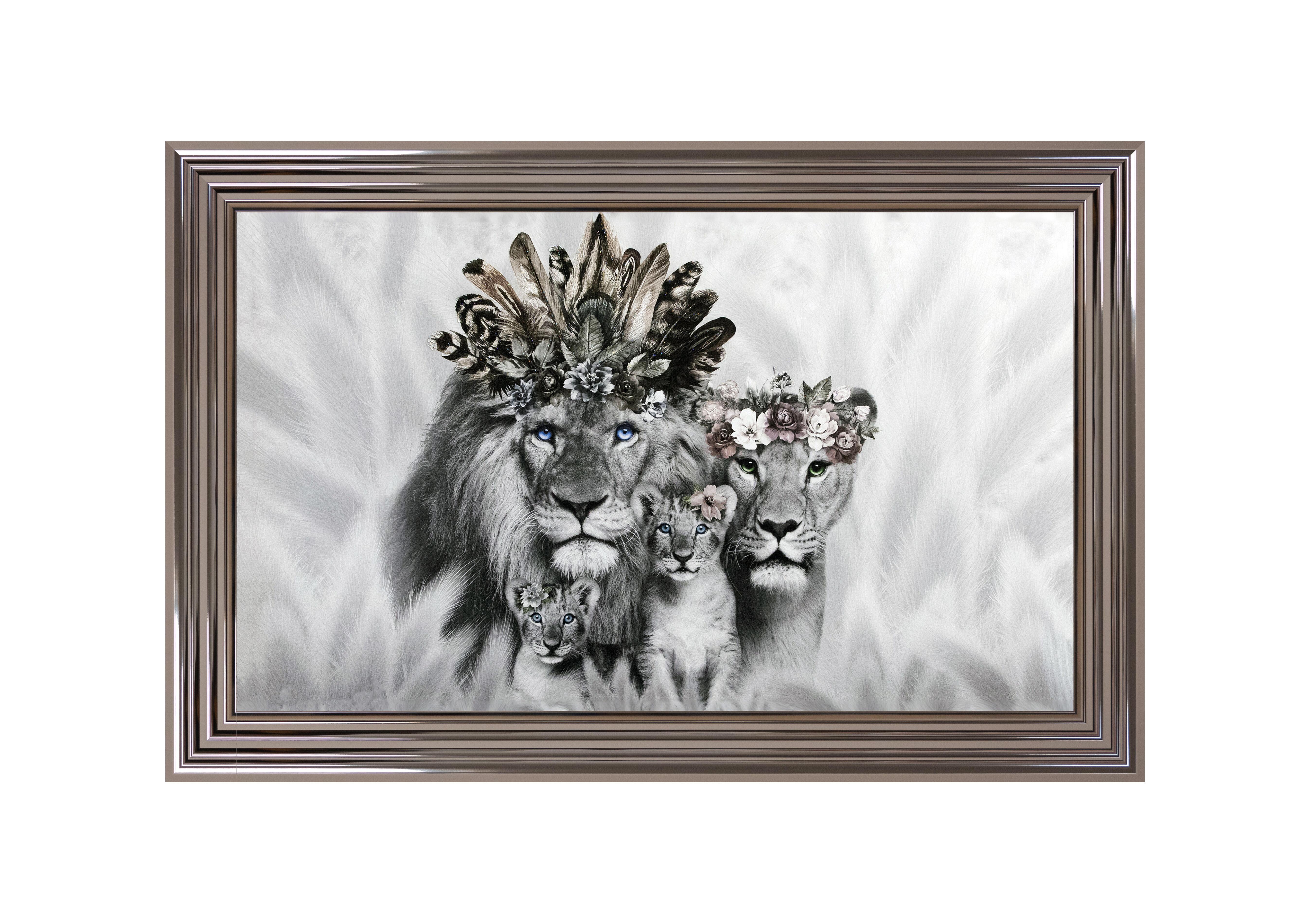 Lion Family 2 Framed Art - Furniture Village