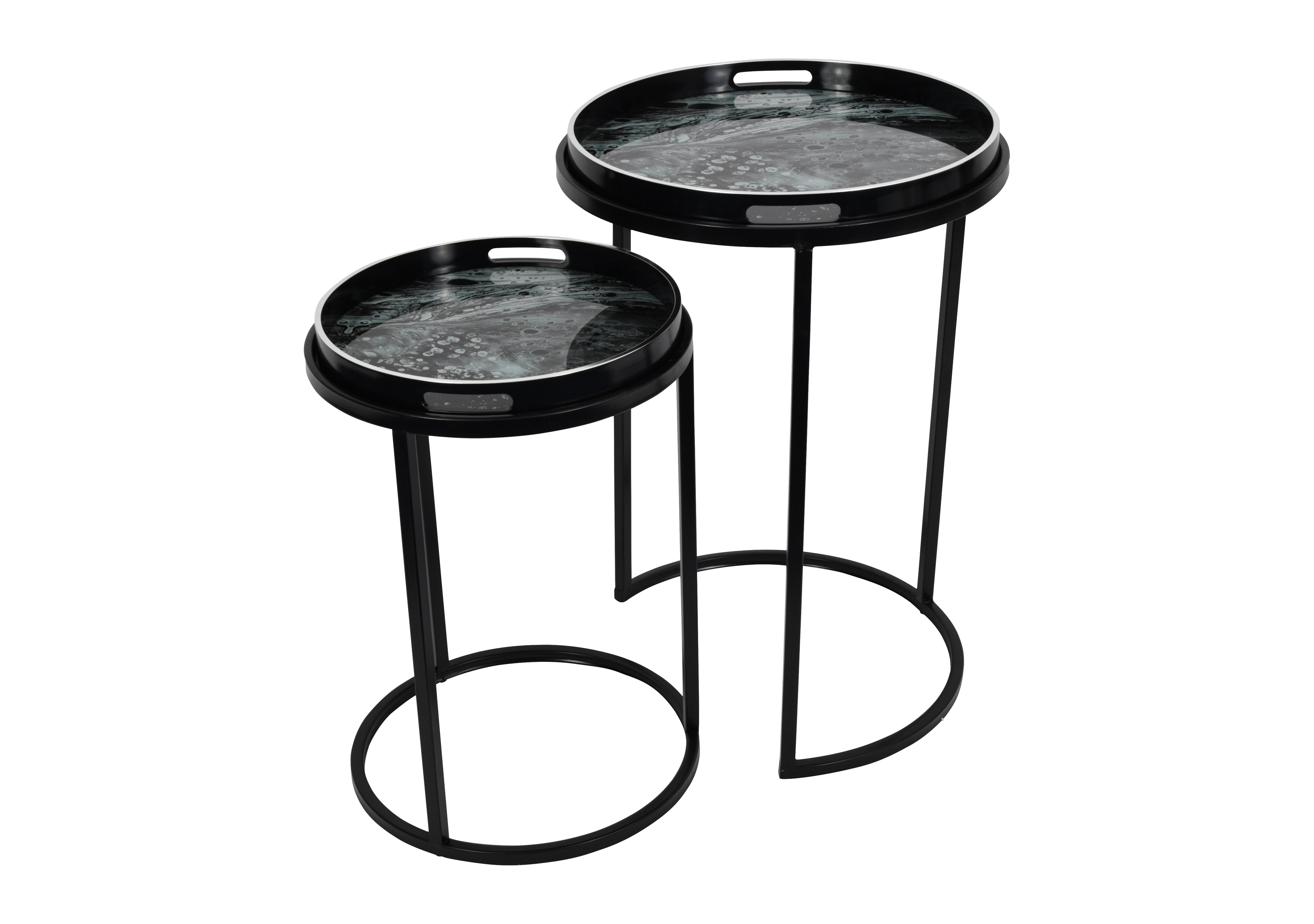 Mono Swirl Set of 2 Tables - Furniture Village