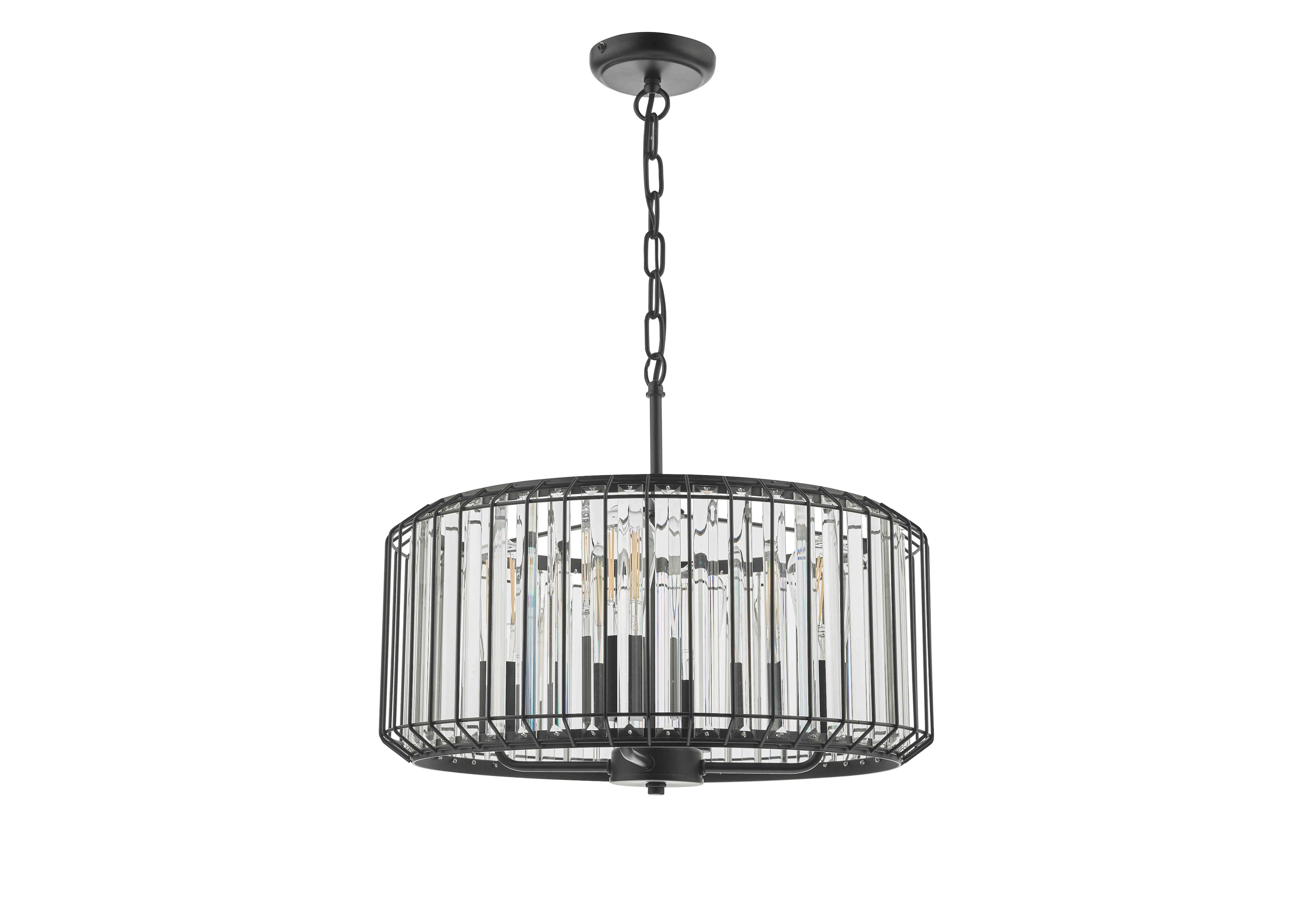 Naeva Satin 4 Light Pendant Satin Black - Furniture Village