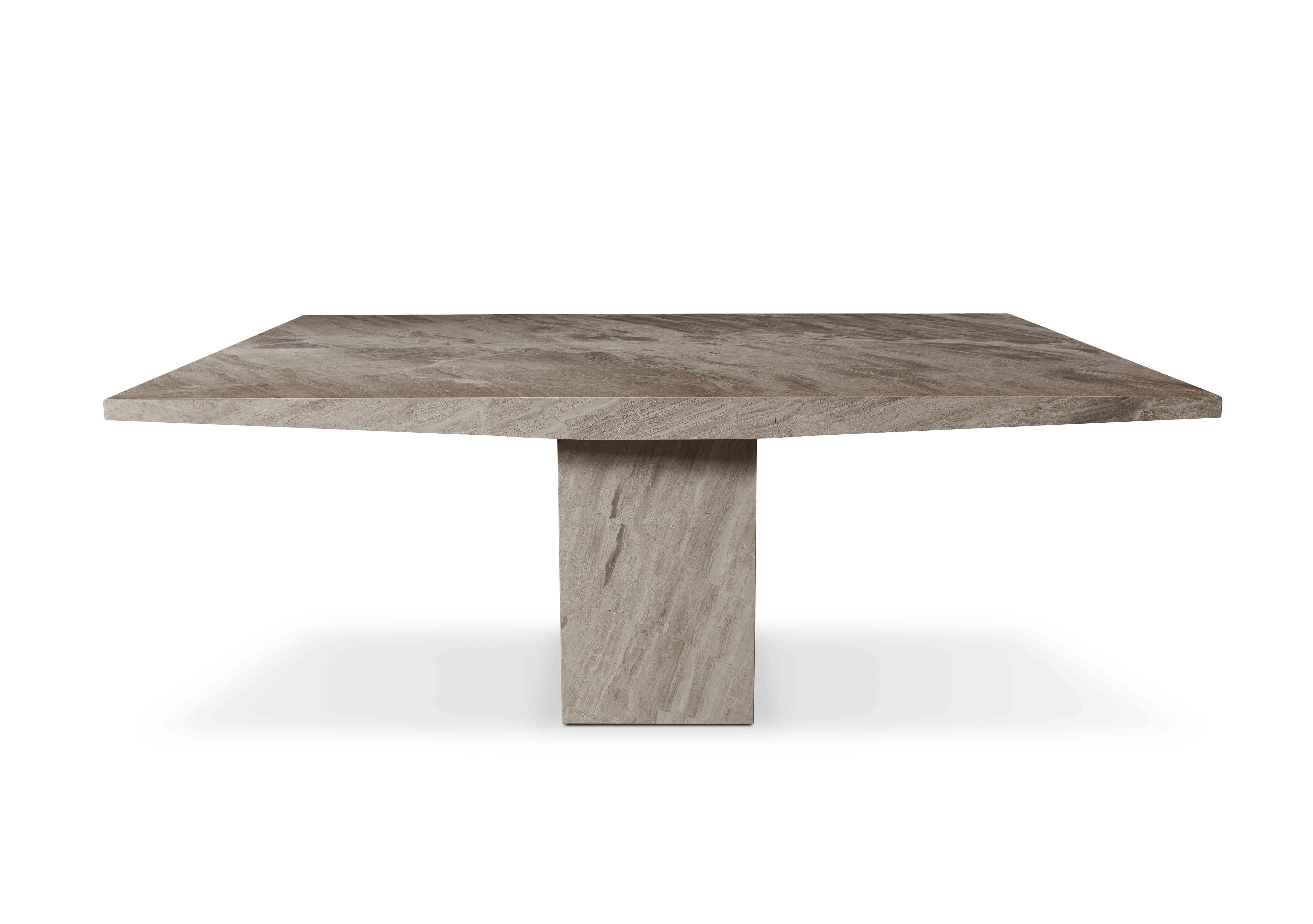 Rome Rectangular Dining Table with Boat Edges - Stone International - Furniture Village