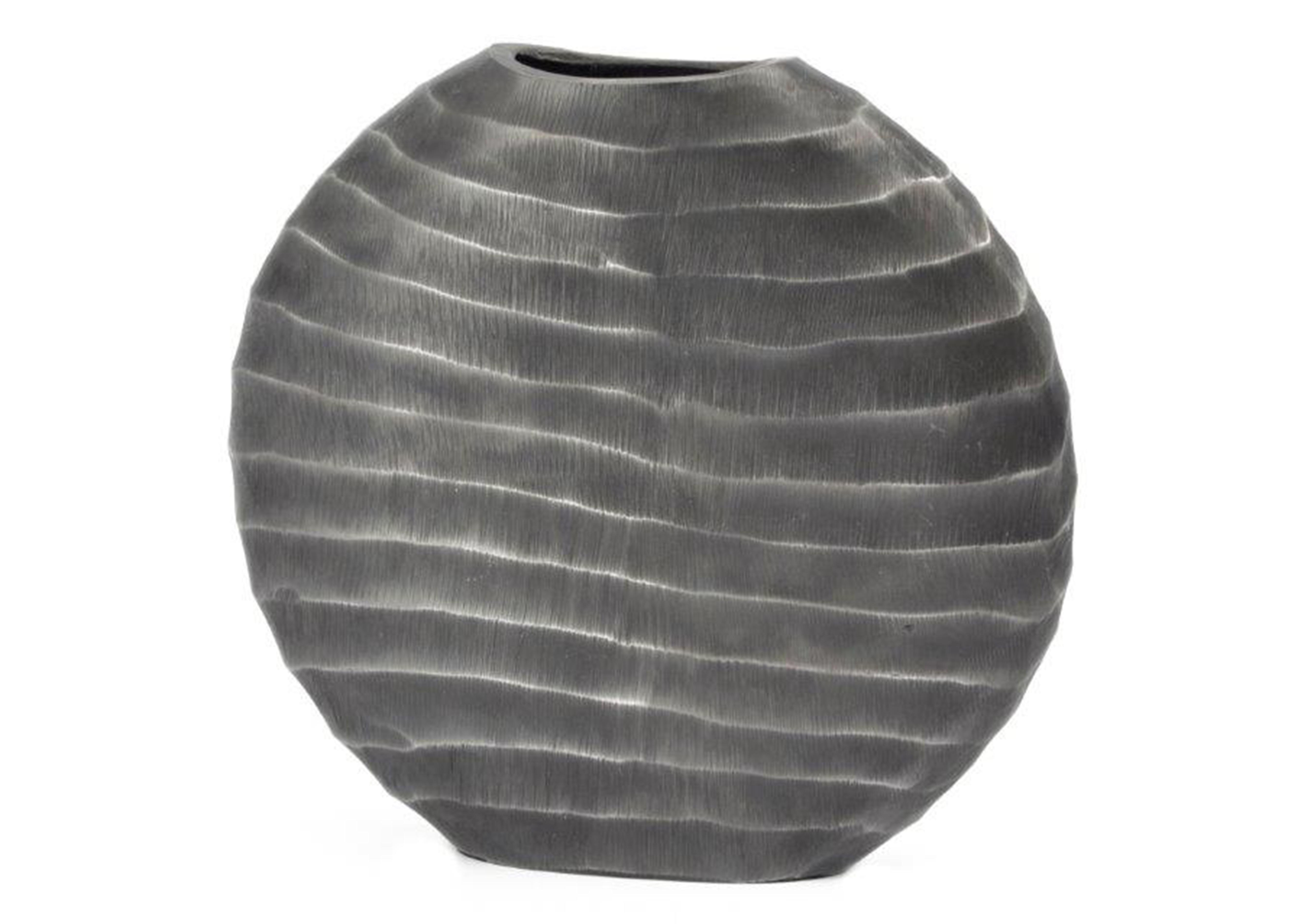 Ripples Graphite Vase Small - Furniture Village