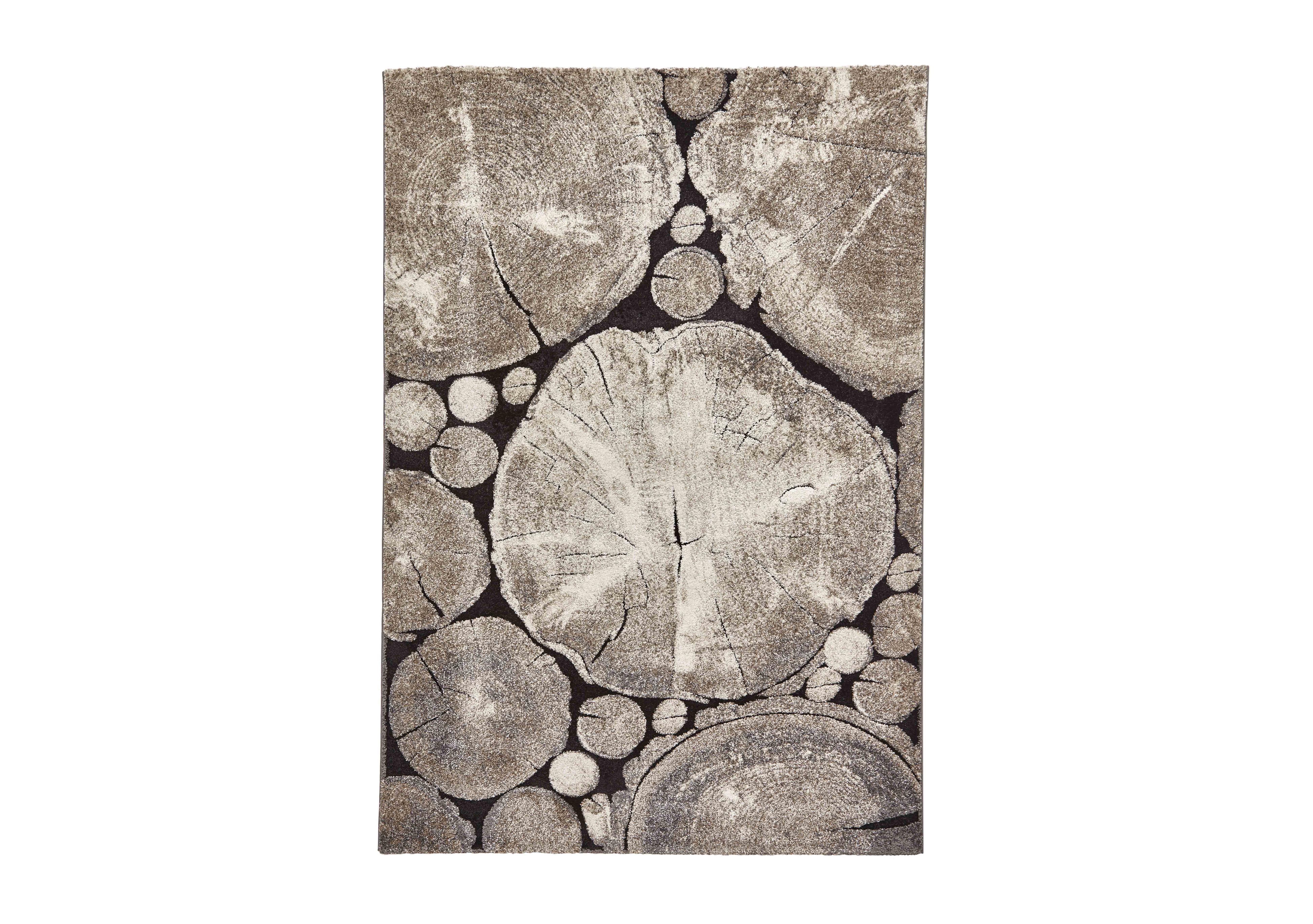 Woody Mixed Wood Logs Pattern Rug - Furniture Village