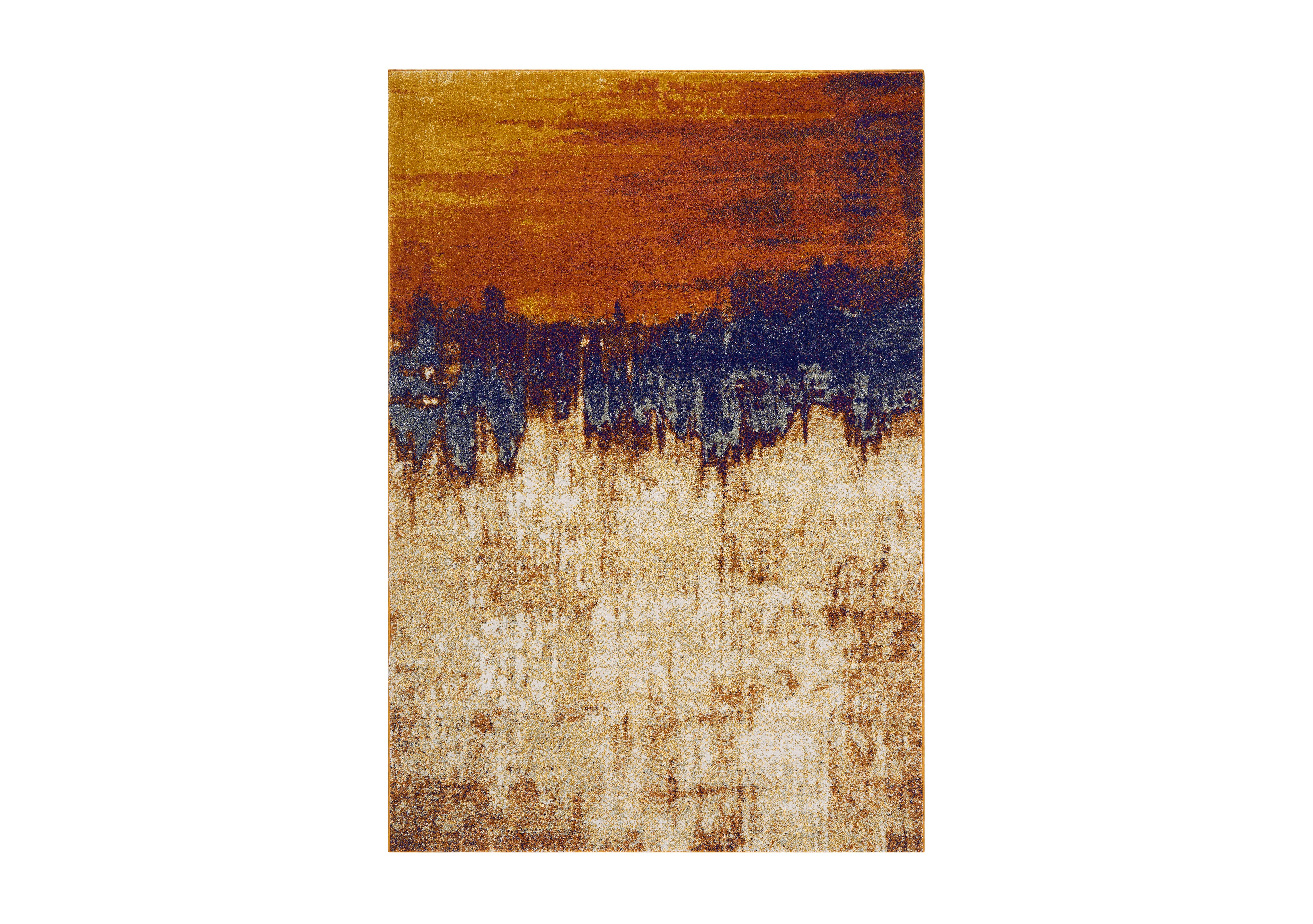 Stellar Distressed Orange Rug - Furniture Village