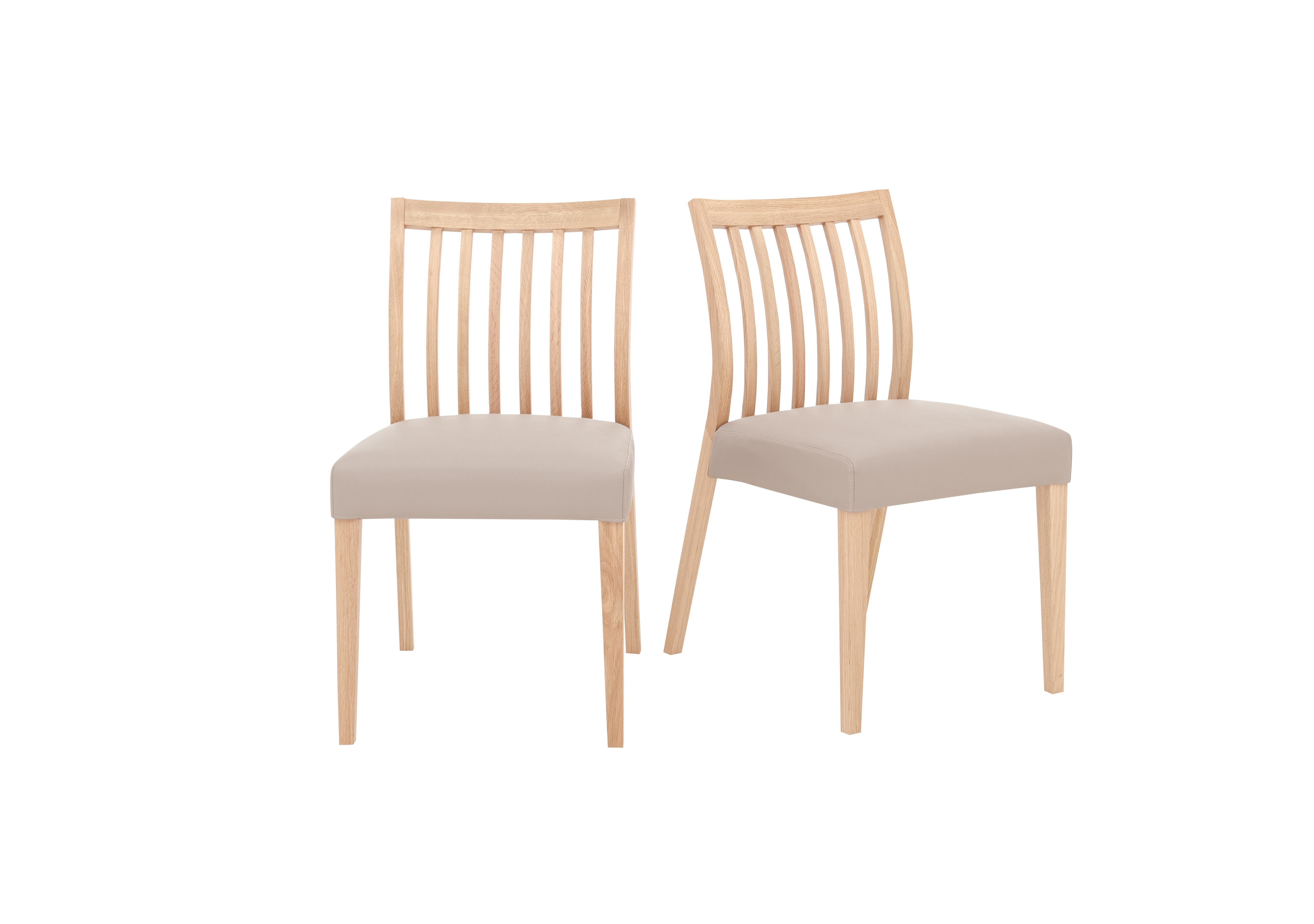 Duplex Pair of Low Slatted-Back Dining Chairs - Furniture Village