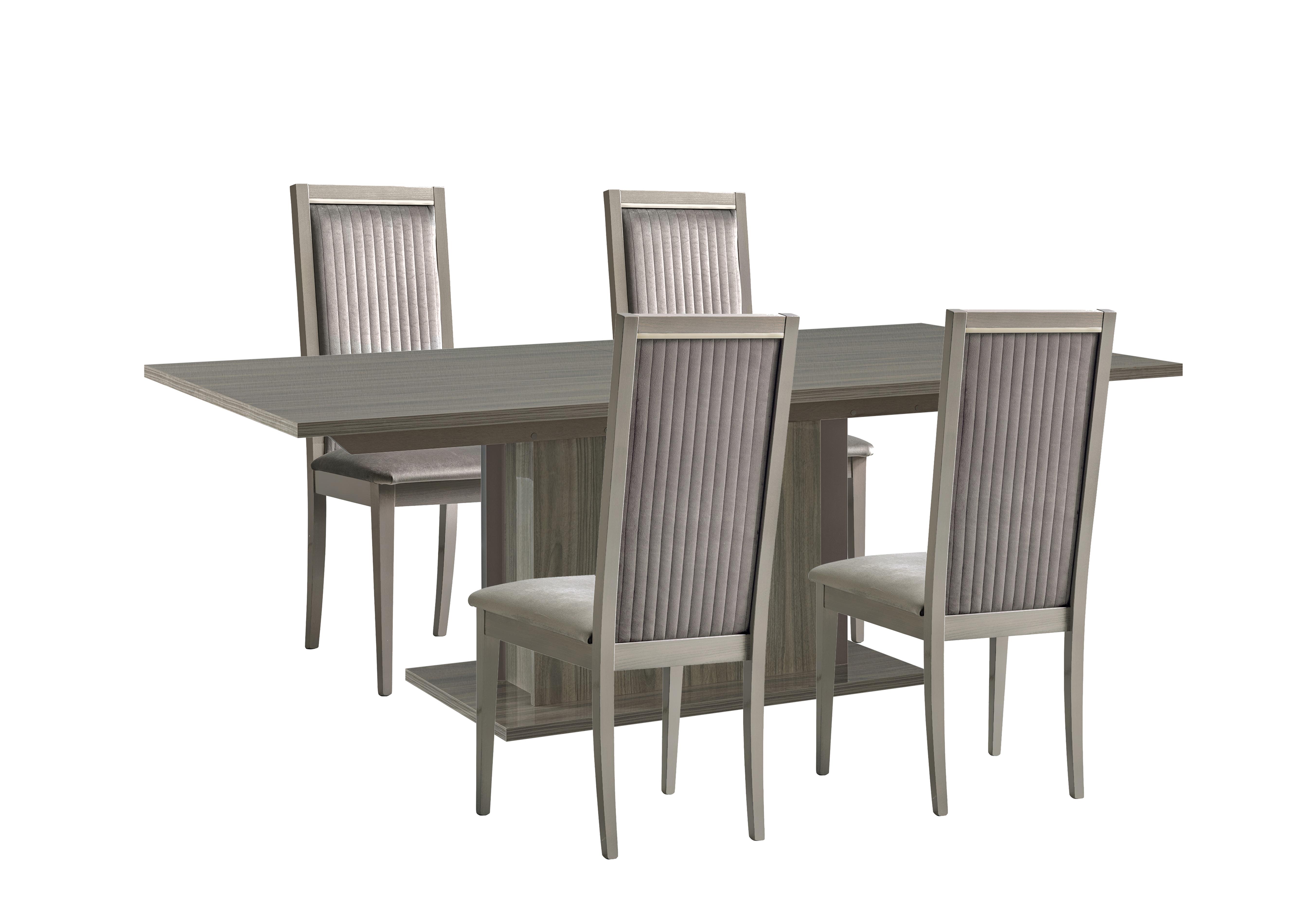 Venezia 160 cm Extending Dining Table and 4 Panelled Fabric Dining ...