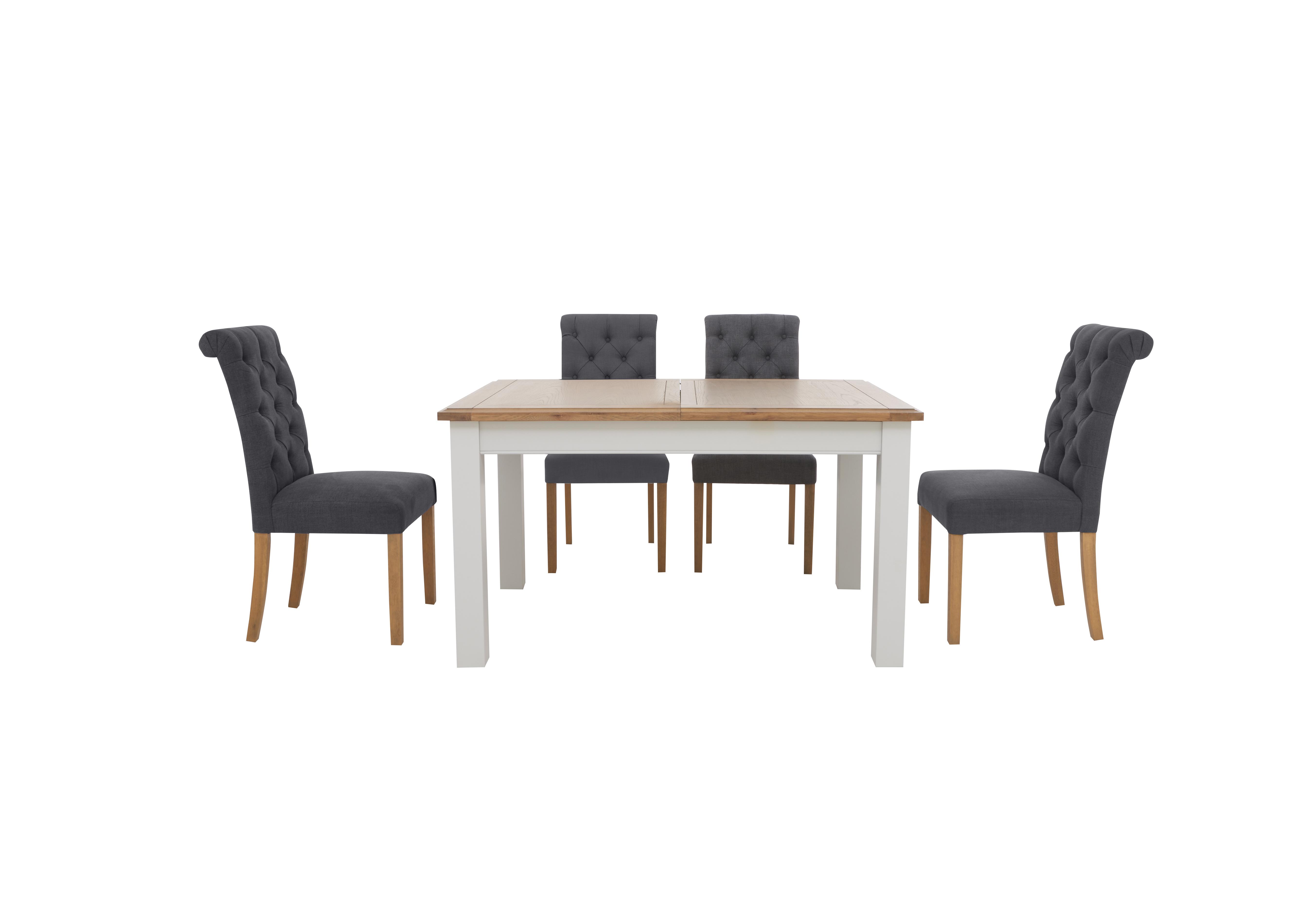 Hamilton Rectangular Extending Dining Table and 4 Button Back Dining ...