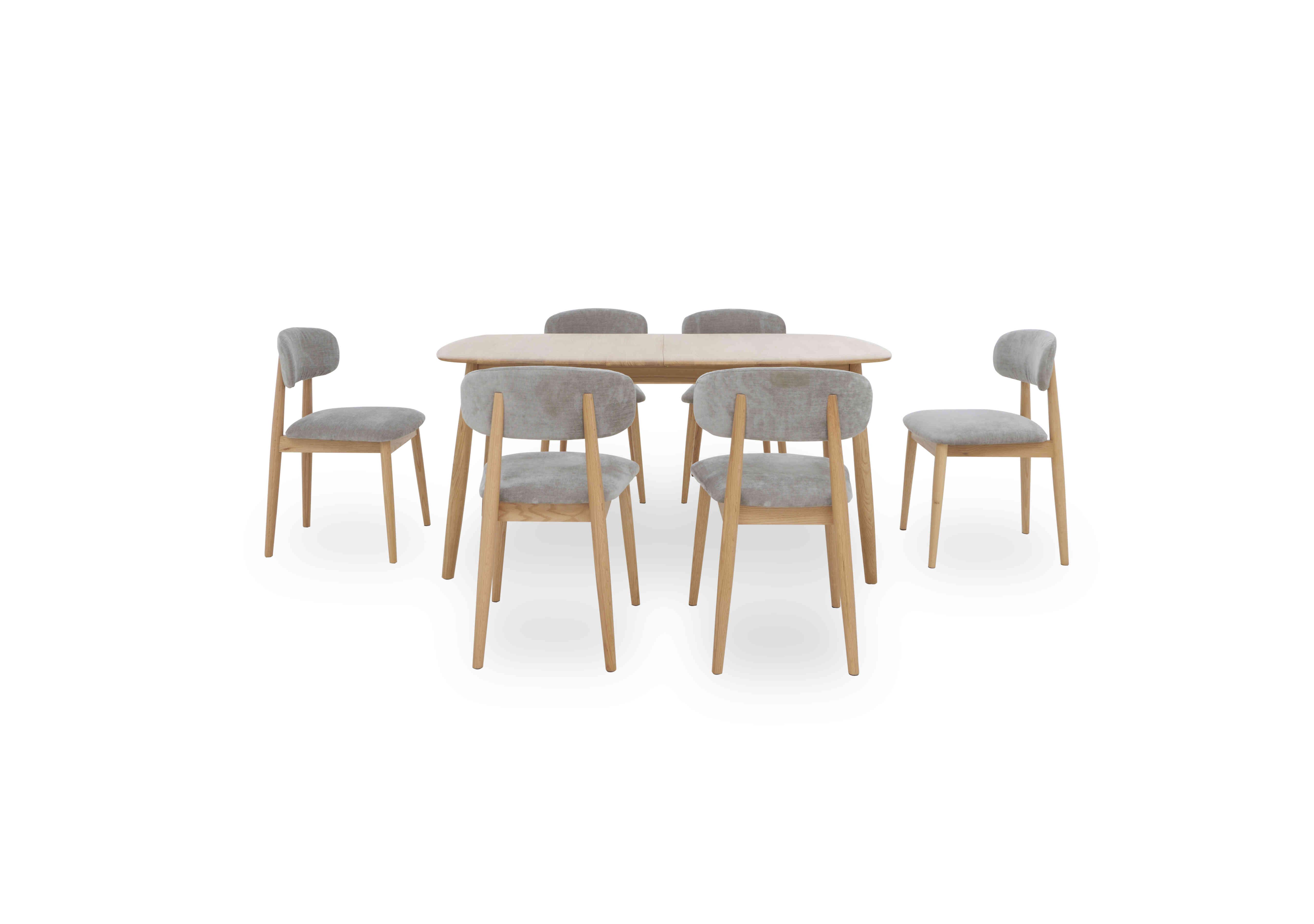 Stockholm Extending Dining Table with 6 Wooden Dining Chairs ...