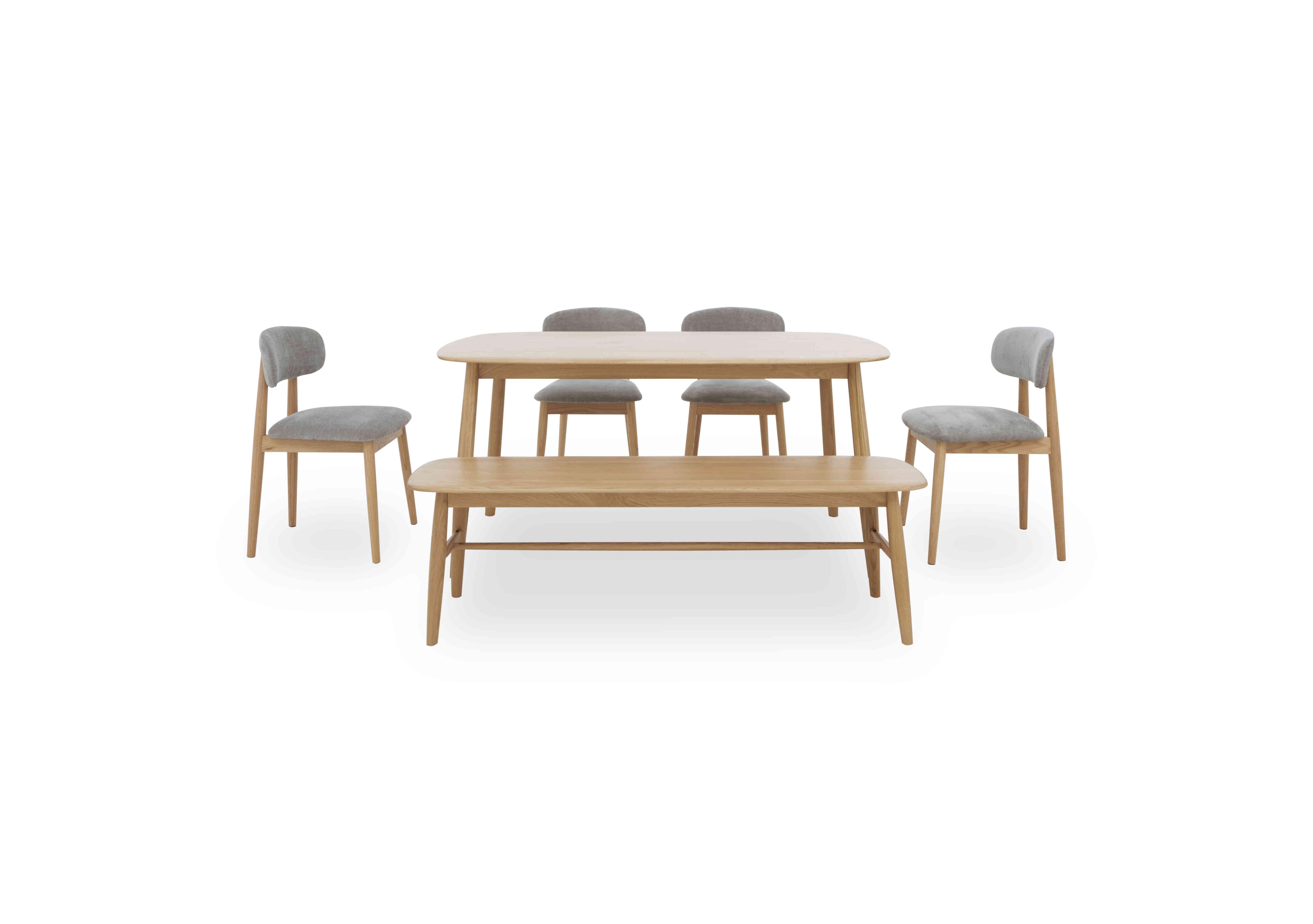 Stockholm Fixed Dining Table with 4 Wooden Dining Chairs and a Dining ...