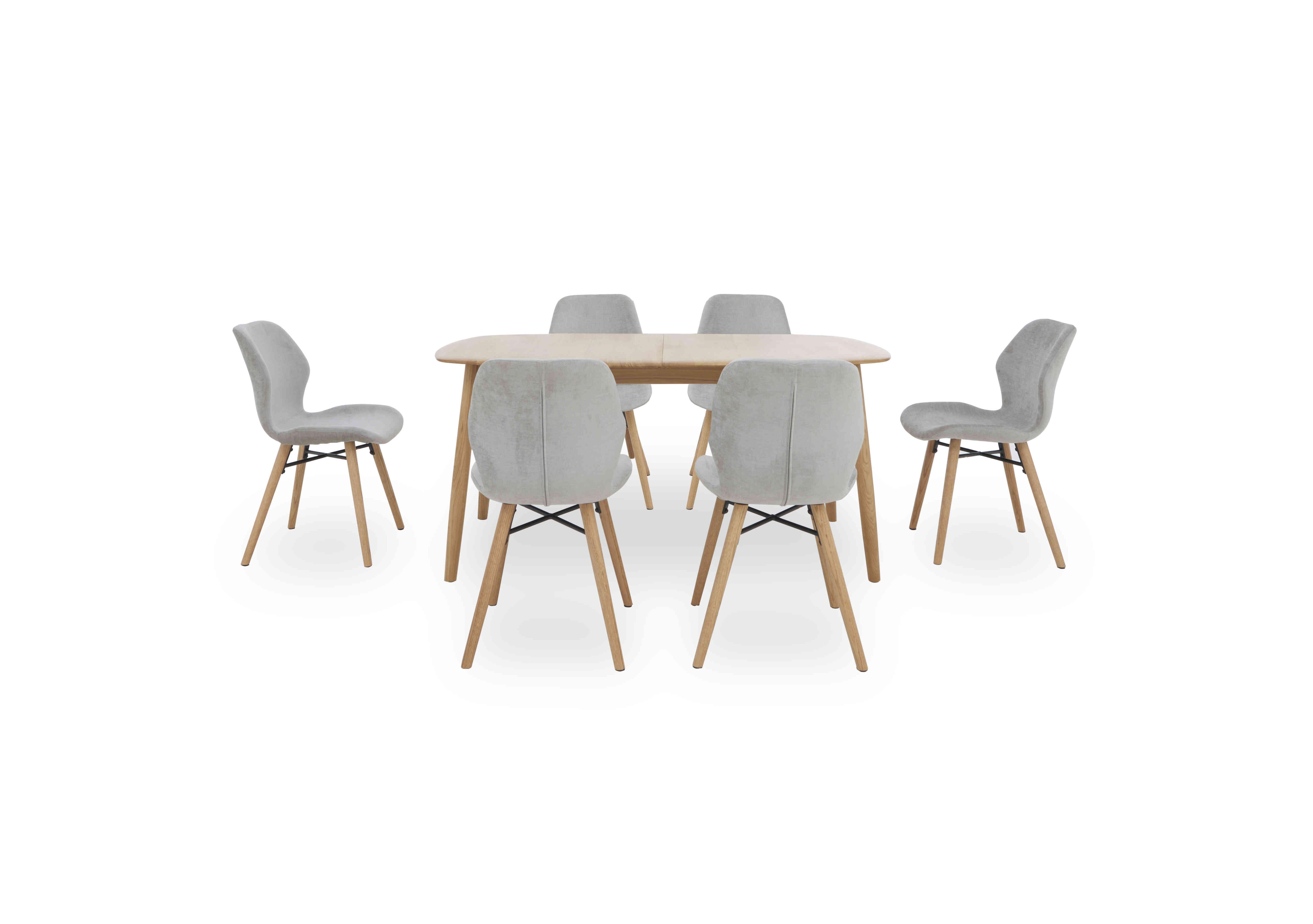 Stockholm Extending Dining Table with 6 Upholstered Dining Chairs ...