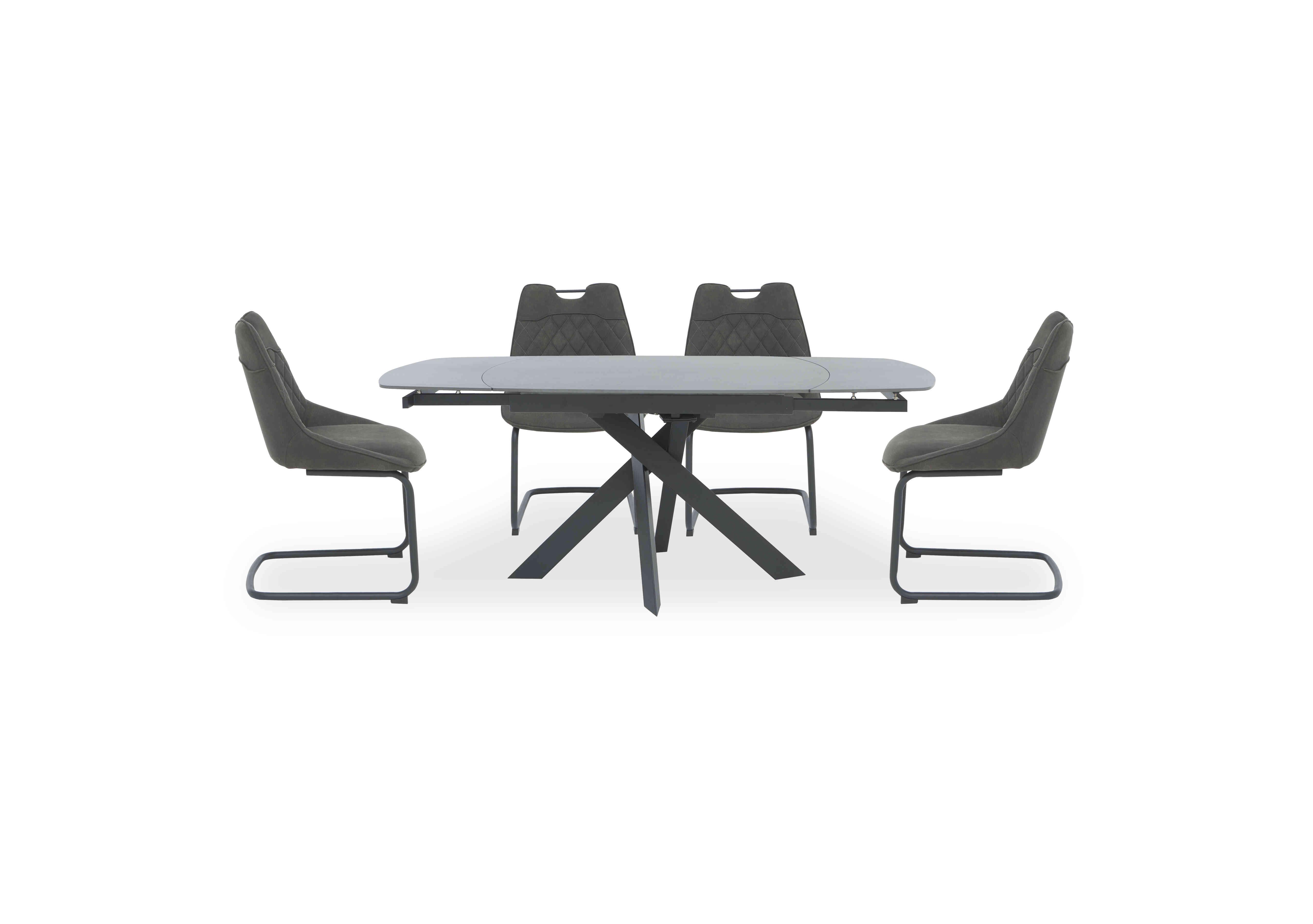 Warrior Grey Swivel Extending Dining Table with 4 Cantilever Dining ...