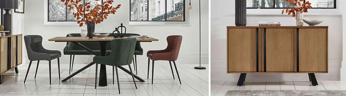 Hanoi Extending Dining Table with Wooden Base - Furniture Village