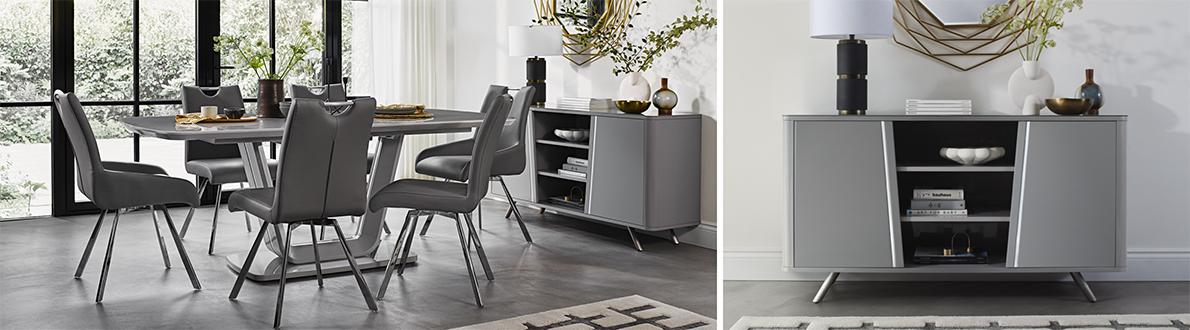 Nadal Bar Table and 2 Swivel Bar Stools - Furniture Village