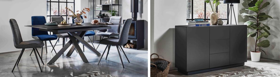 Samurai Bar Table with White Ceramic Top - Furniture Village