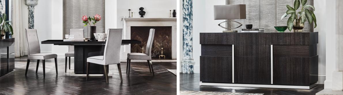 St Moritz Extending Table and 4 Fabric Chairs - Furniture Village