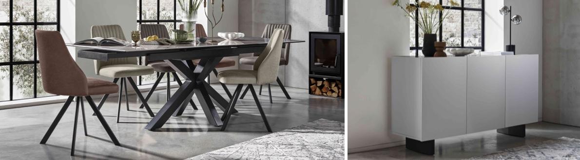 Vida White Extending Dining Table and 4 Swivel Dining Chairs ...