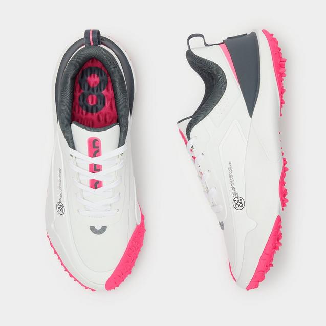 Men's G/18 T.P.U. Spikeless Golf Shoe - White/Pink | G/FORE Men's G/18 T.P.U. Spikeless Golf Shoe - White/Pink | G/FORE