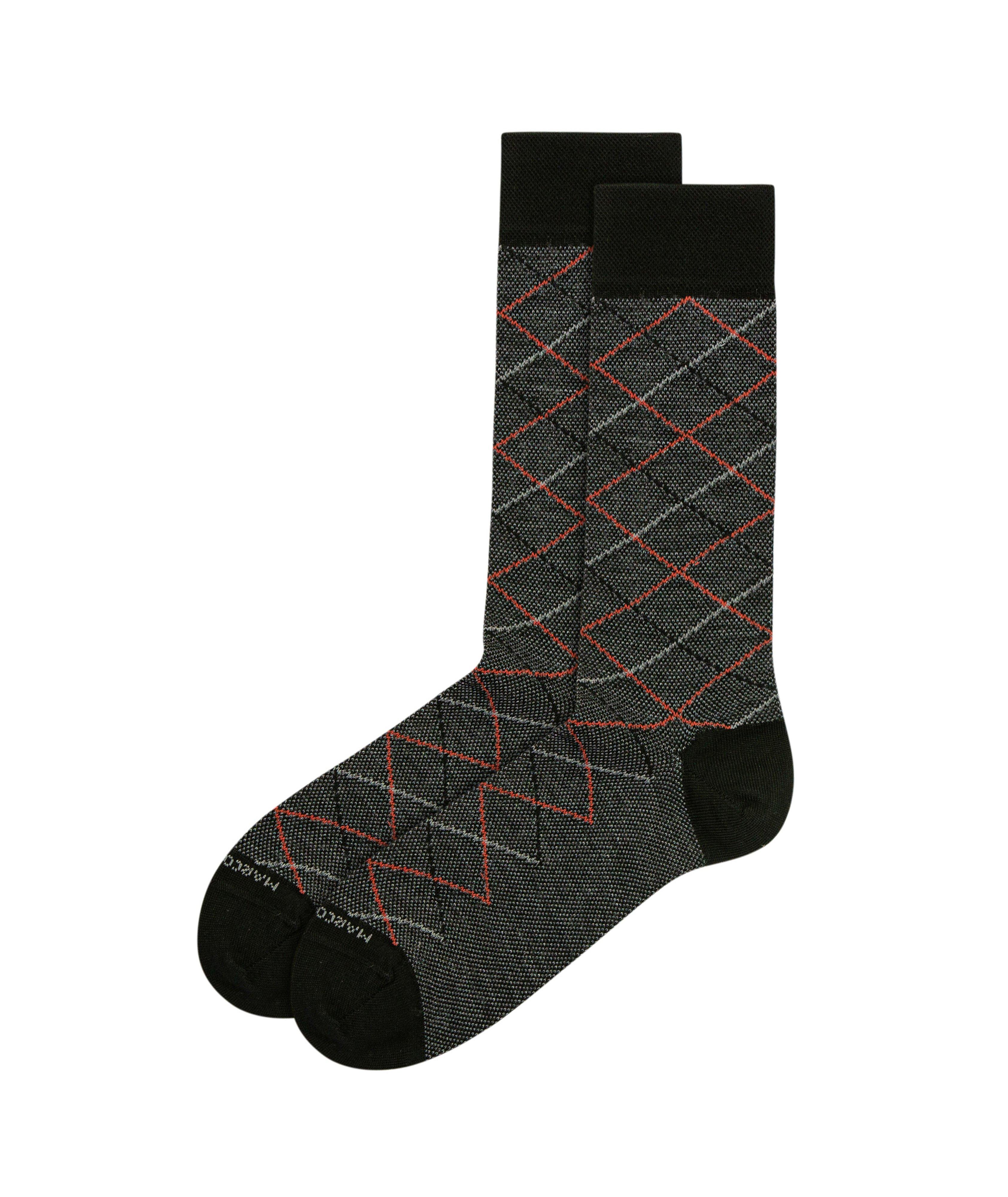 Marcoliani Birdseye Argyle Wool-Blend Socks | Socks | Final Cut