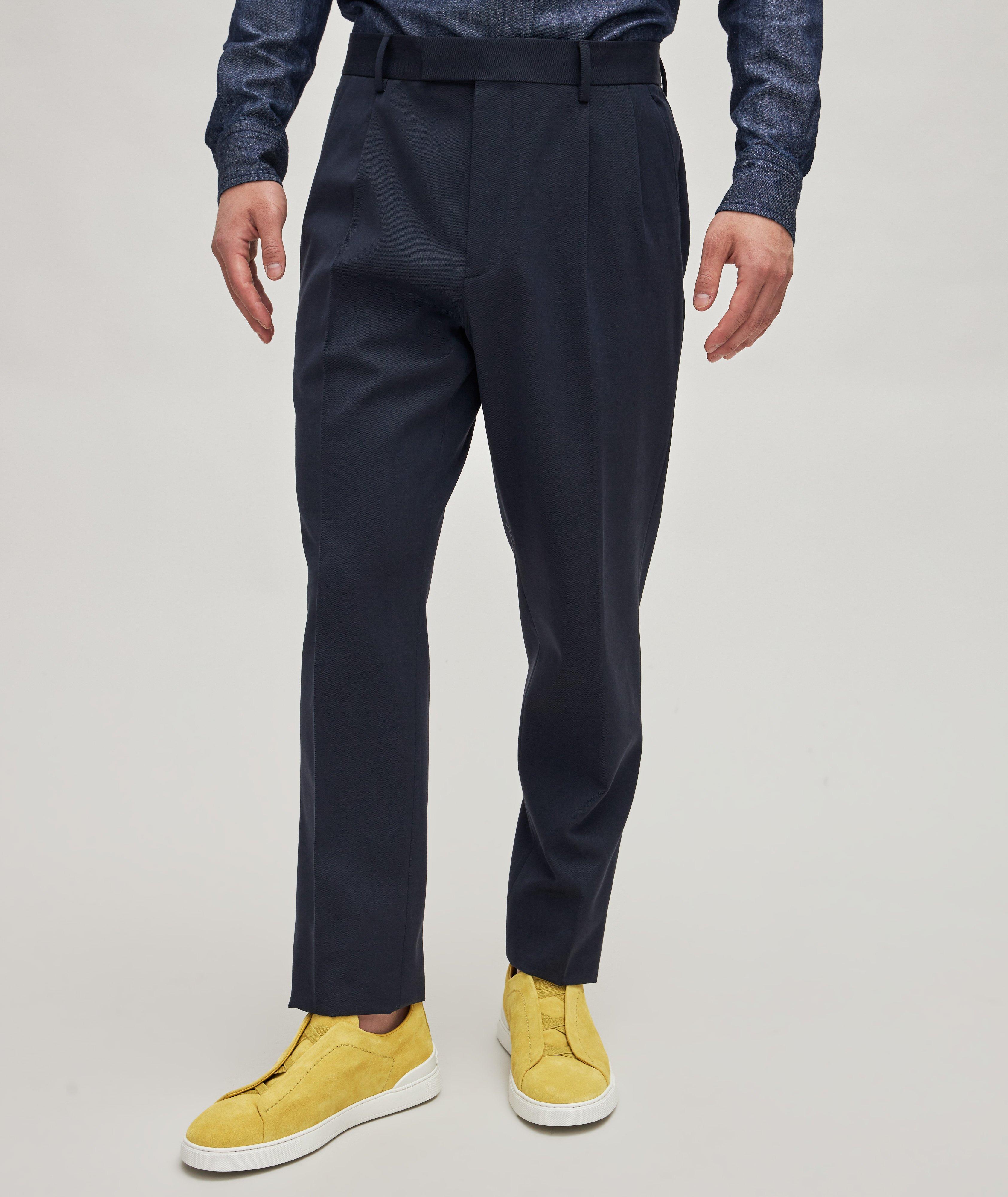 ZEGNA Cotton-Wool Double Pleated Pants | Pants | Final Cut