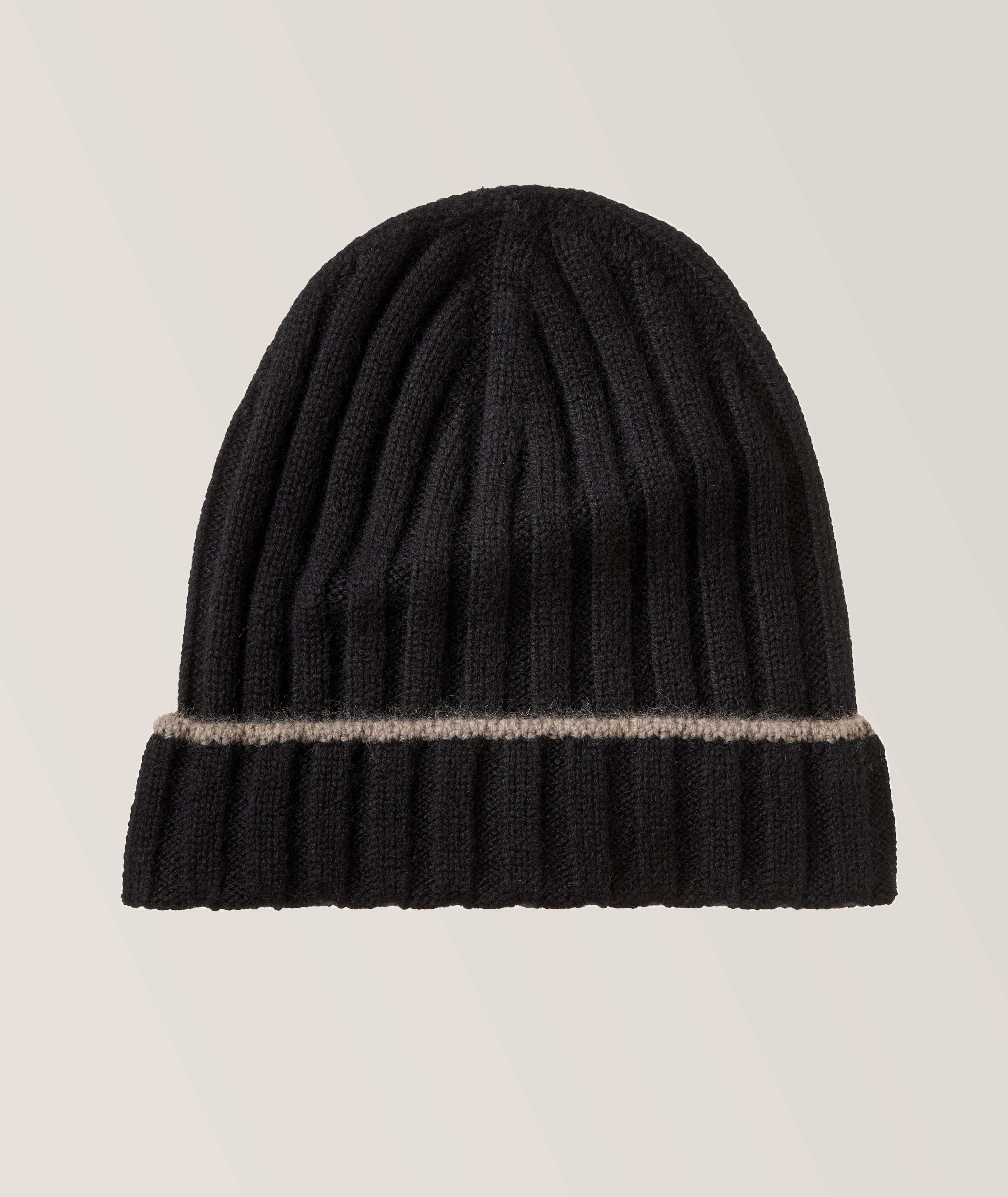 Brunello Cucinelli Contrast Trim Knit Cashmere Toque | Hats | Final Cut