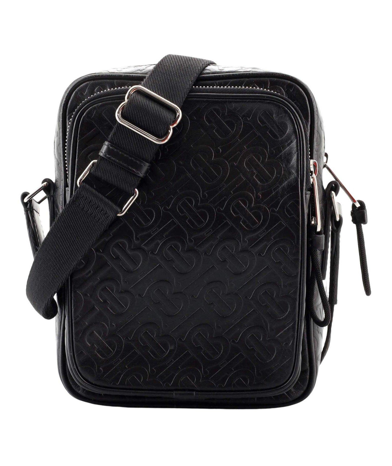 Burberry Monogram Embossed Leather Messenger Bag | Bags & Cases | Final Cut