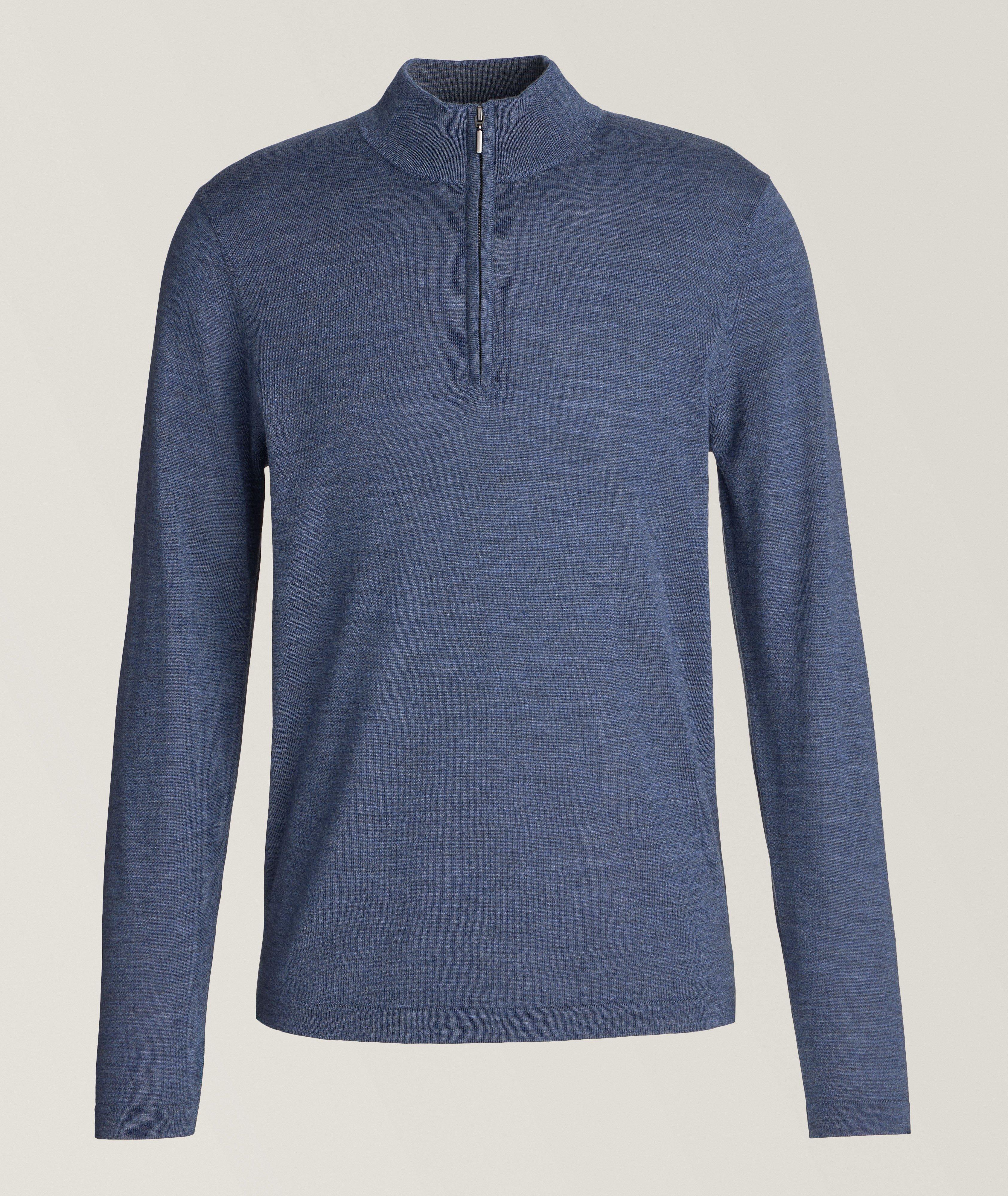 Patrick Assaraf Quarter-Zip Extrafine Merino Wool Sweater | Sweaters ...