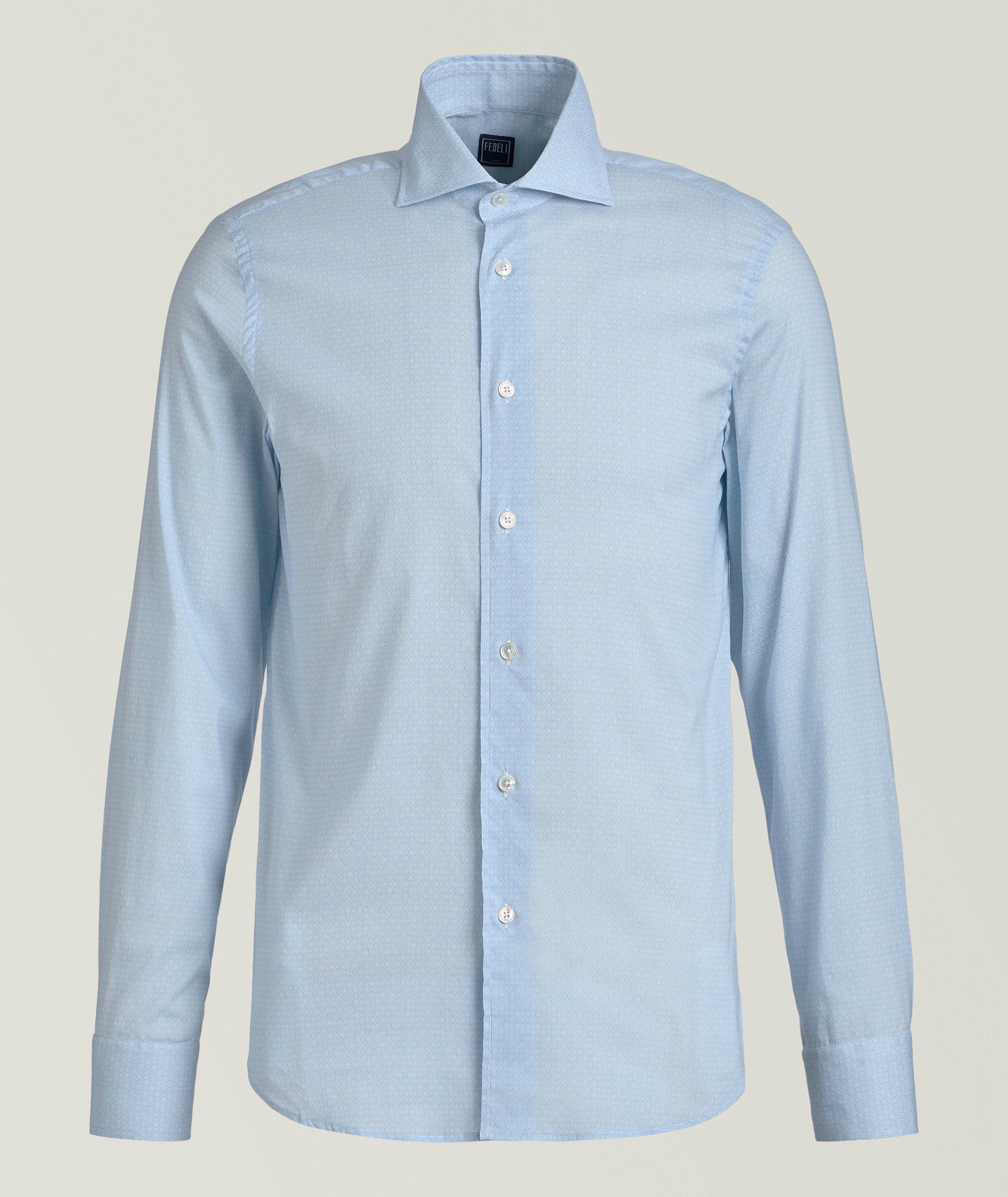 Fedeli Sean Micro-Print Cotton Voile Shirt | Casual Shirts | Final Cut