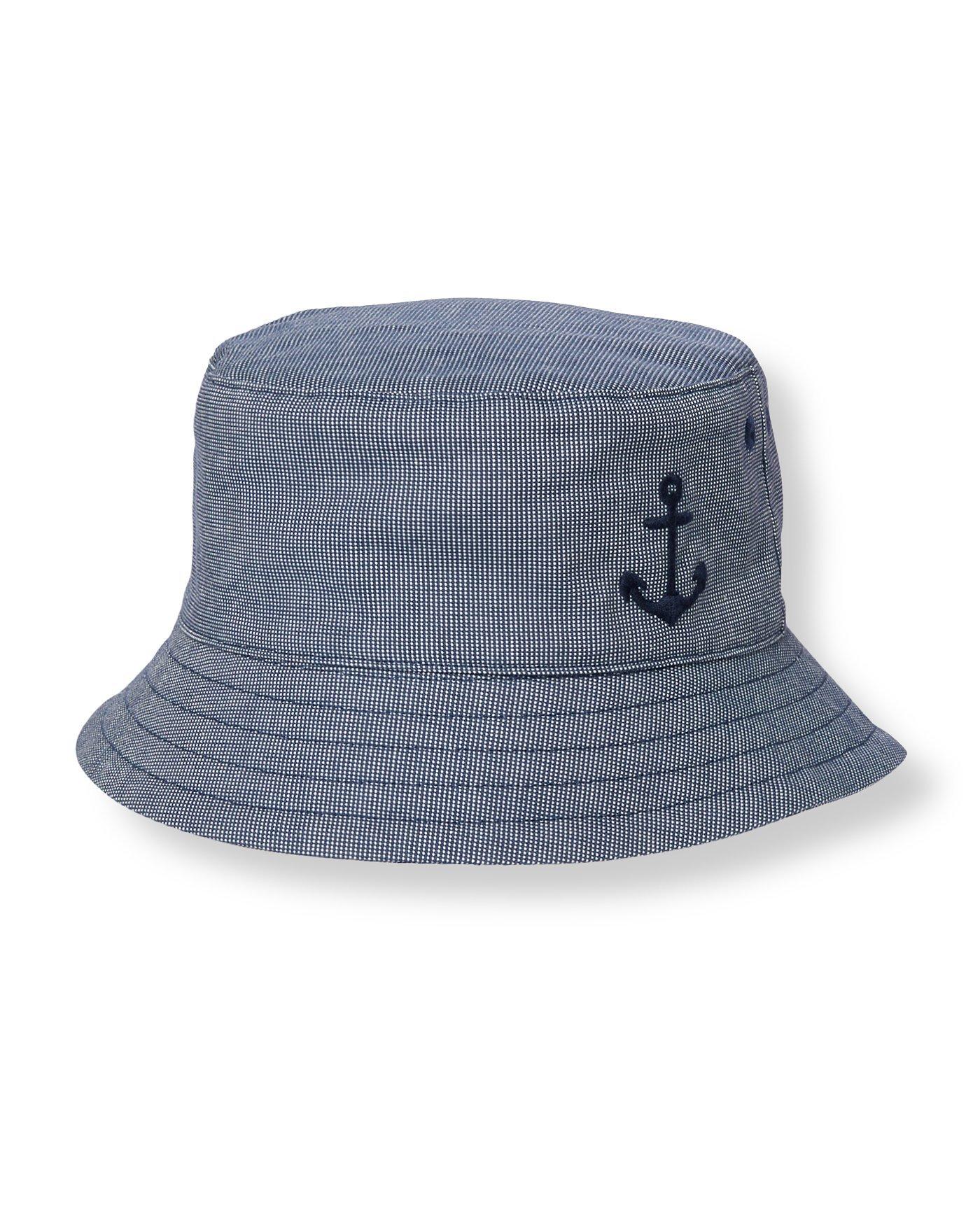 Boy Marine Navy Dot Anchor Canvas Bucket Hat by Janie and Jack