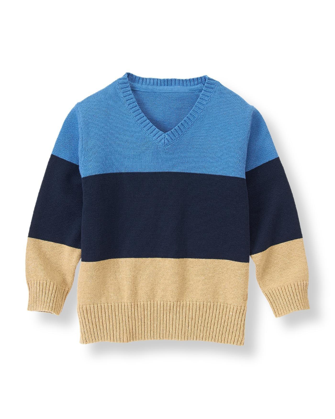 Boy Cornflower Blue Colorblock Sweater by Janie and Jack