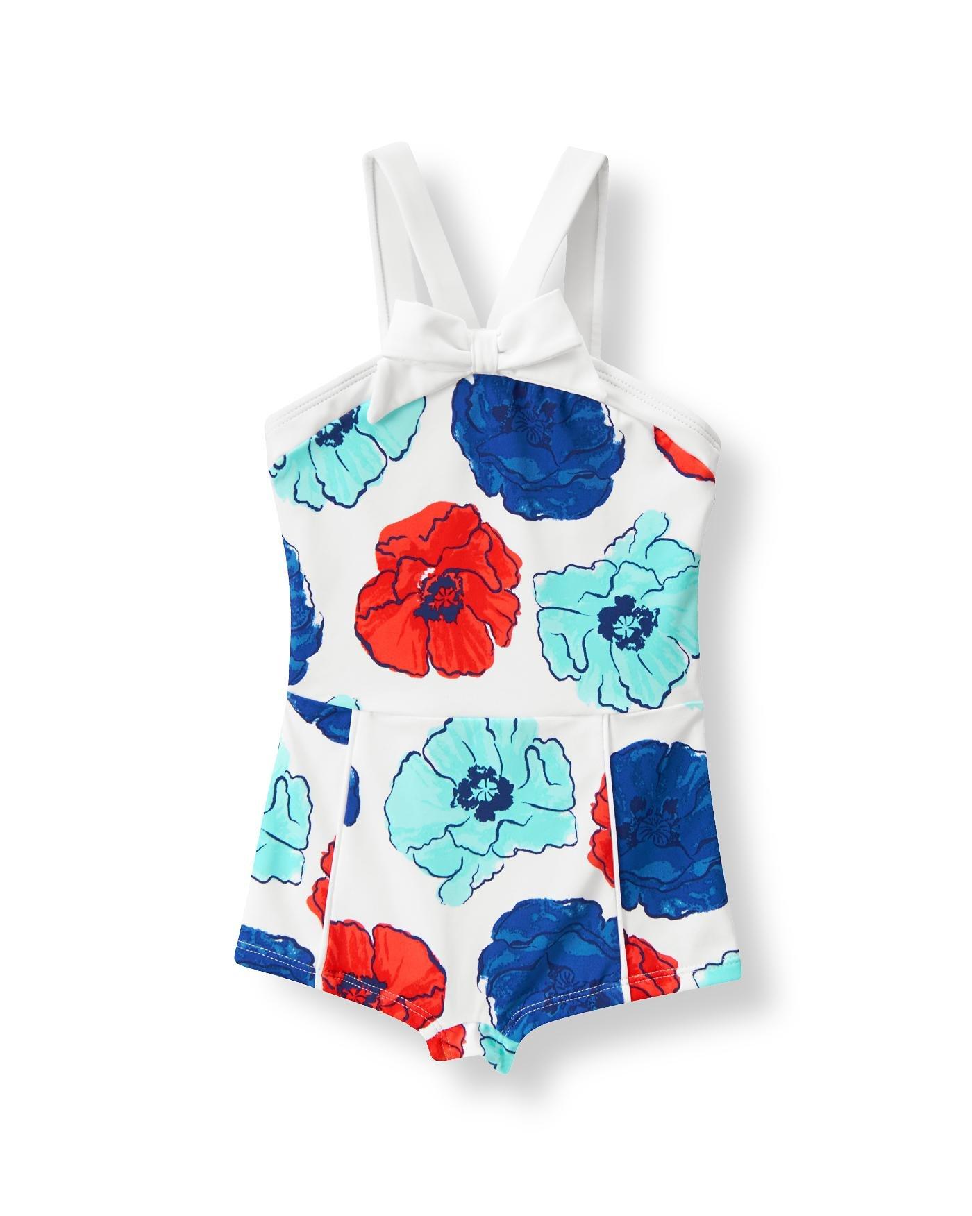 Girl Ivory Poppy Poppy Print Swimsuit by Janie and Jack