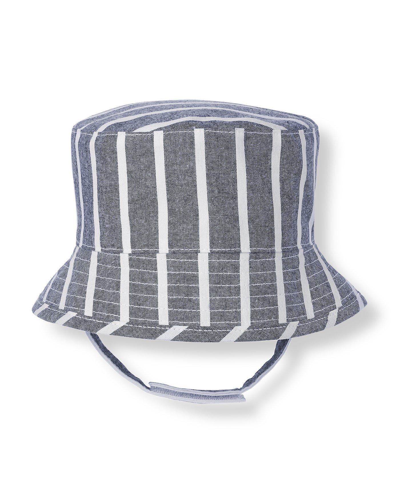 Baby Light Navy Stripe Striped Bucket Hat by Janie and Jack
