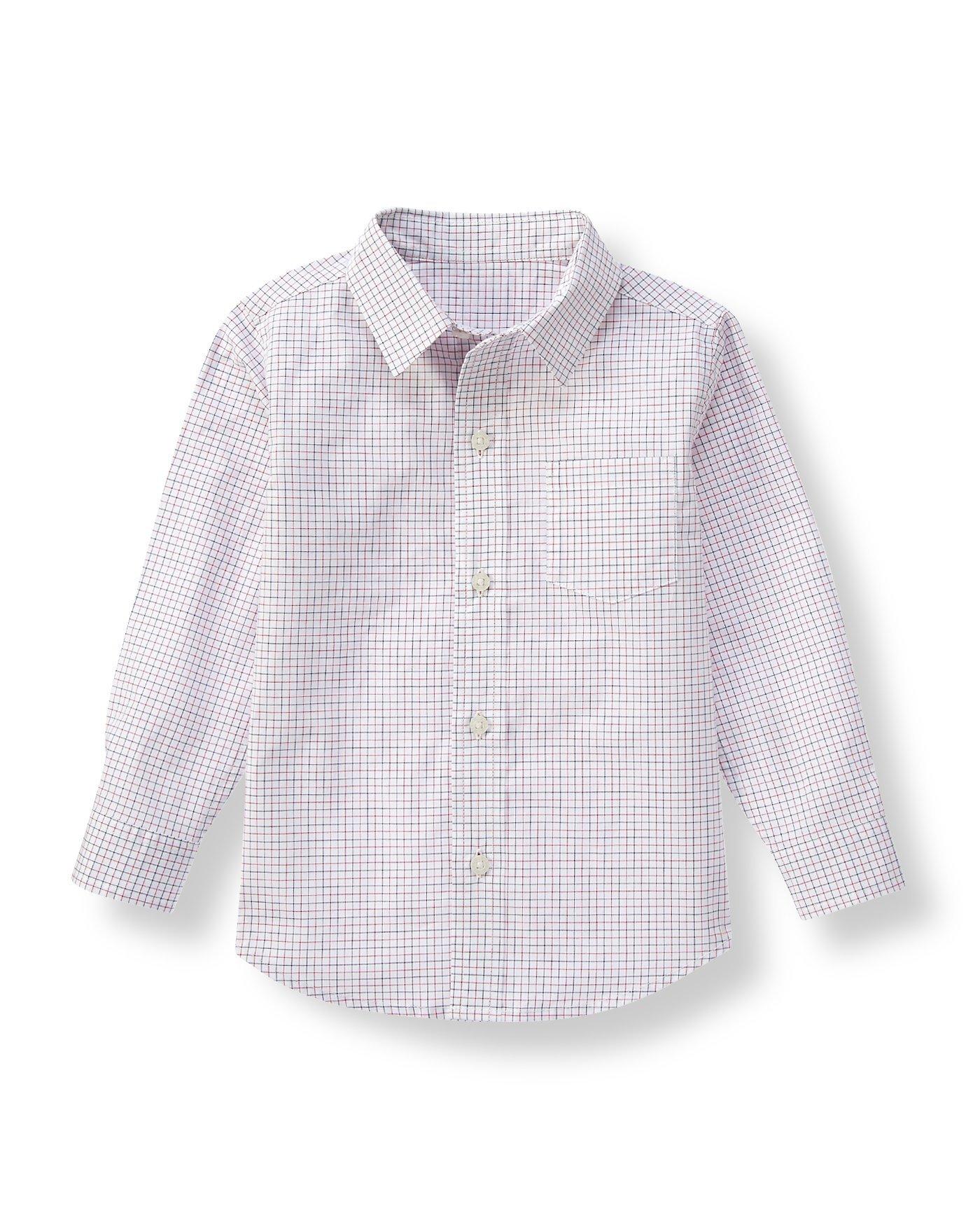 Boy Varsity Red Tattersall Tattersall Shirt by Janie and Jack
