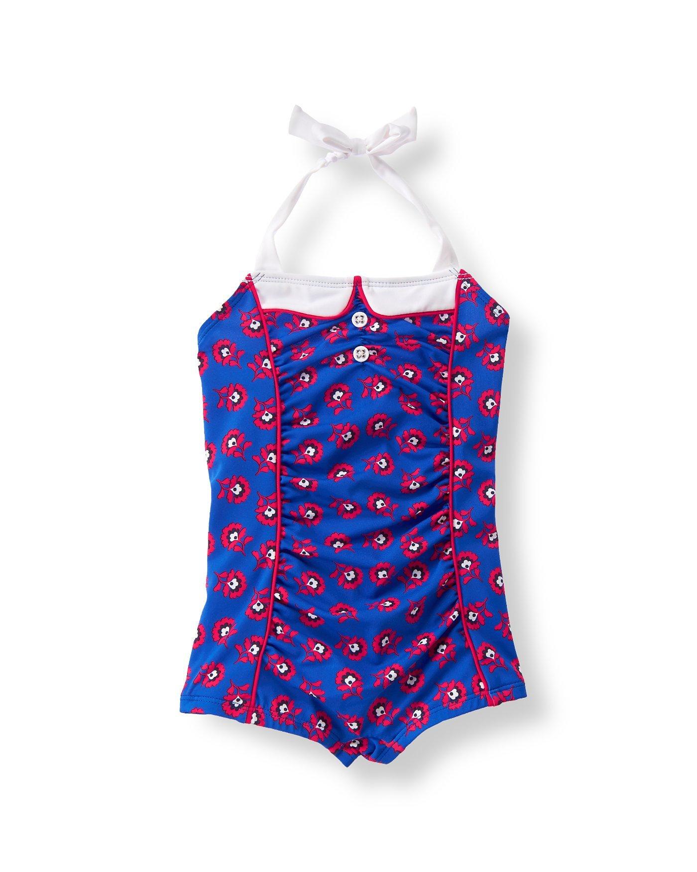 Girl Indigo Poppy Print Swimsuit by Janie and Jack