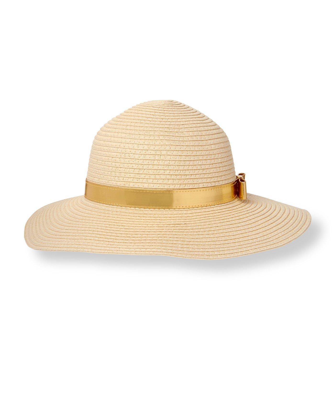 Collections Natural Metallic Bow Straw Hat by Janie and Jack