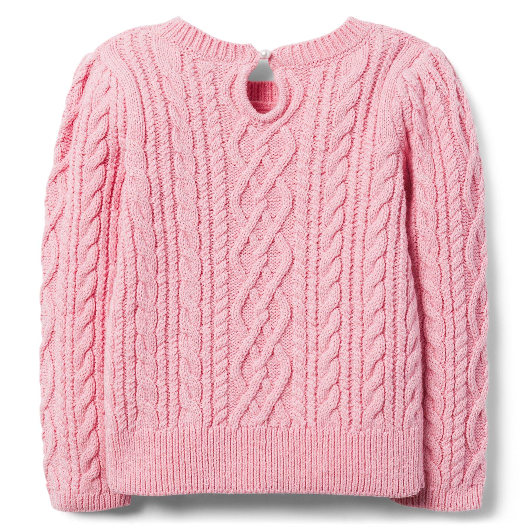 Girl Carnation Pink Cable Knit Sweater by Janie and Jack