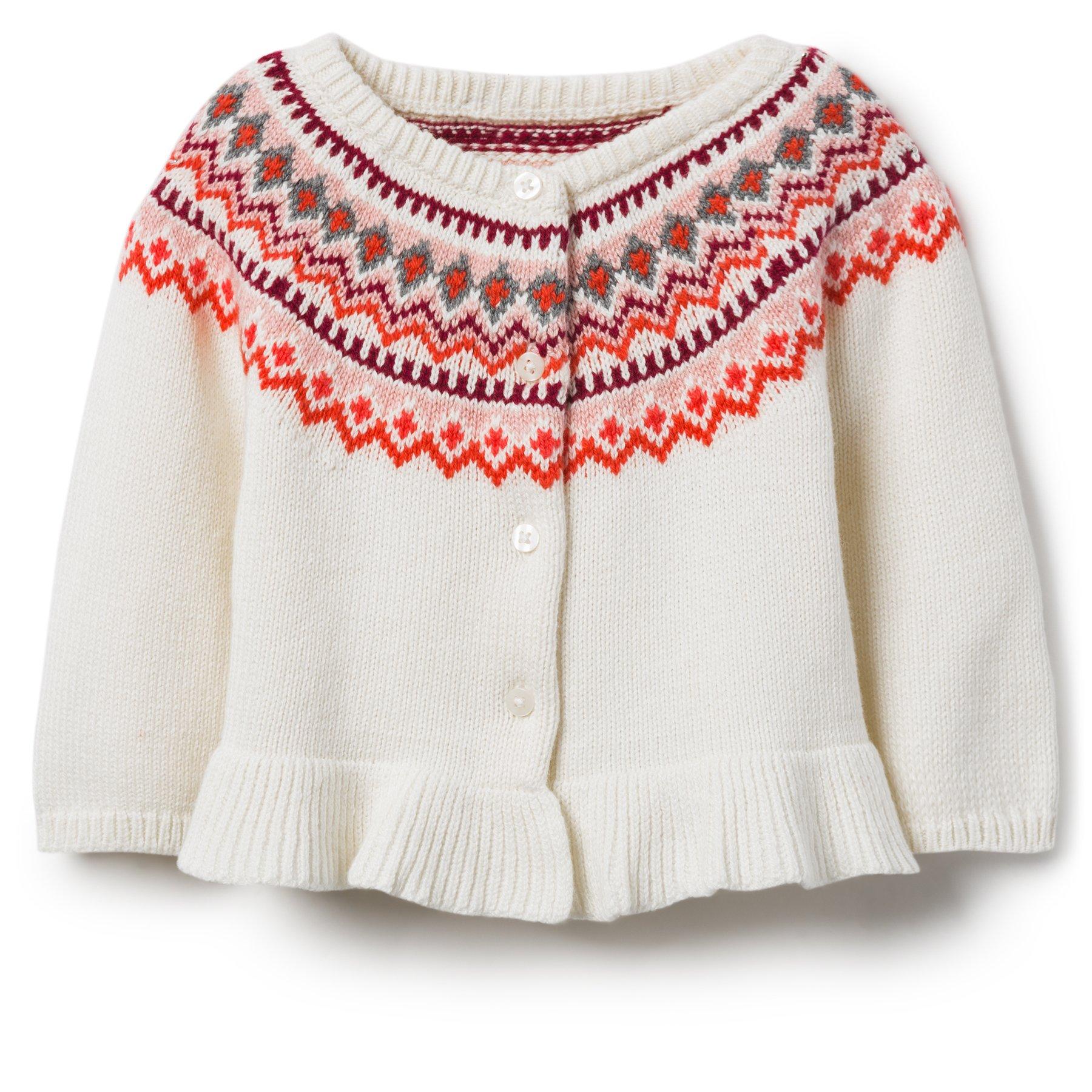 Baby White Fair Isle Fair Isle Cardigan by Janie and Jack