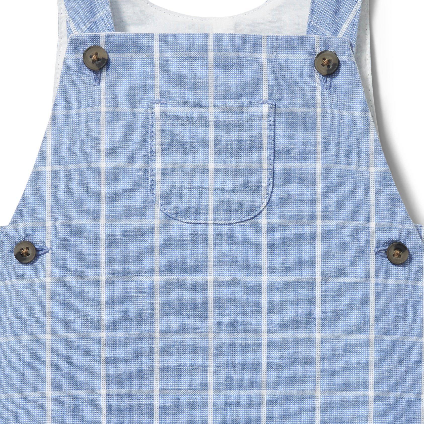 Baby Gingham Blue Windowpane Baby Windowpane Shortall by Janie and Jack