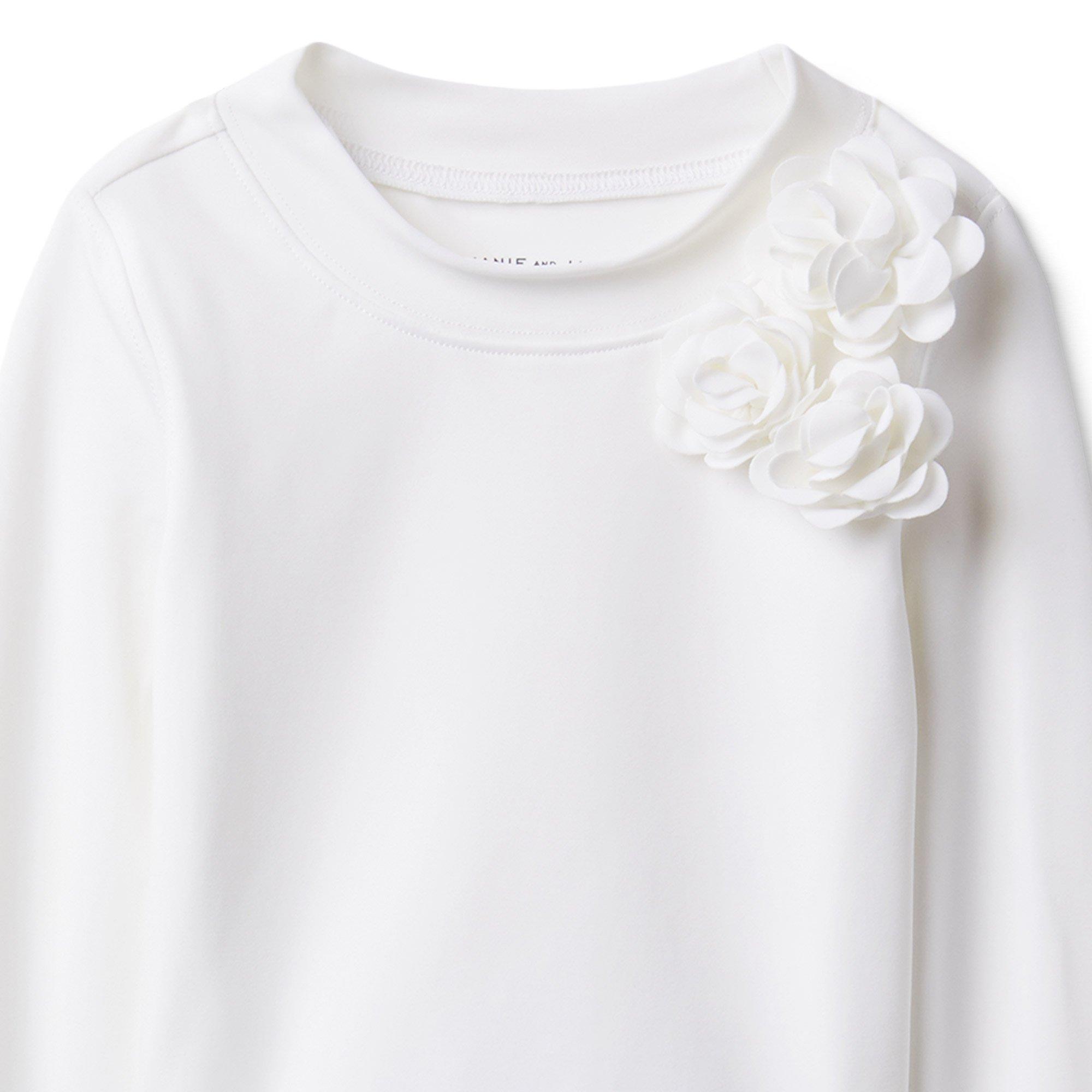 Girl White Flower Applique Rash Guard by Janie and Jack