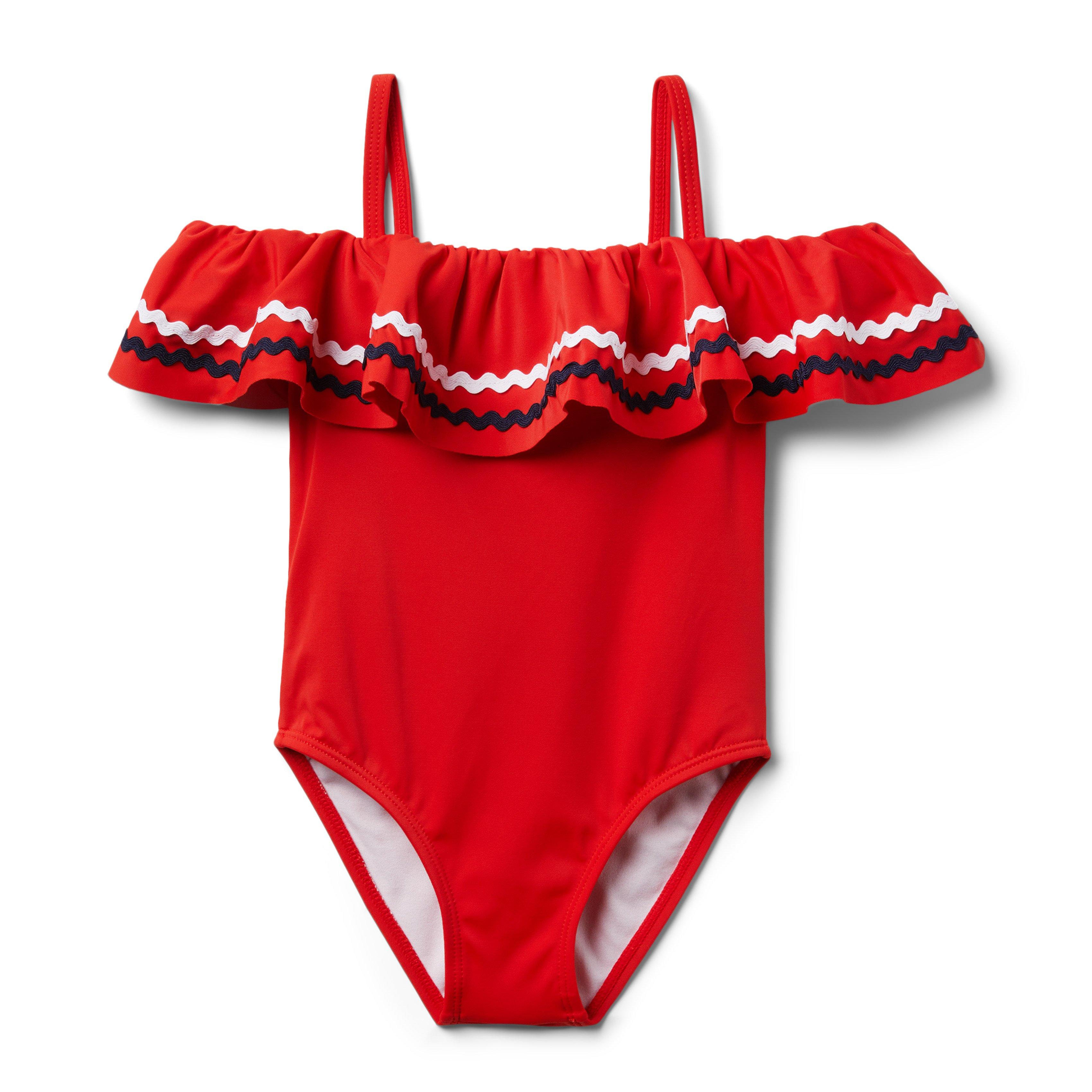 Girl Funny Valentine Ric Rac Ruffle Swimsuit By Janie And Jack