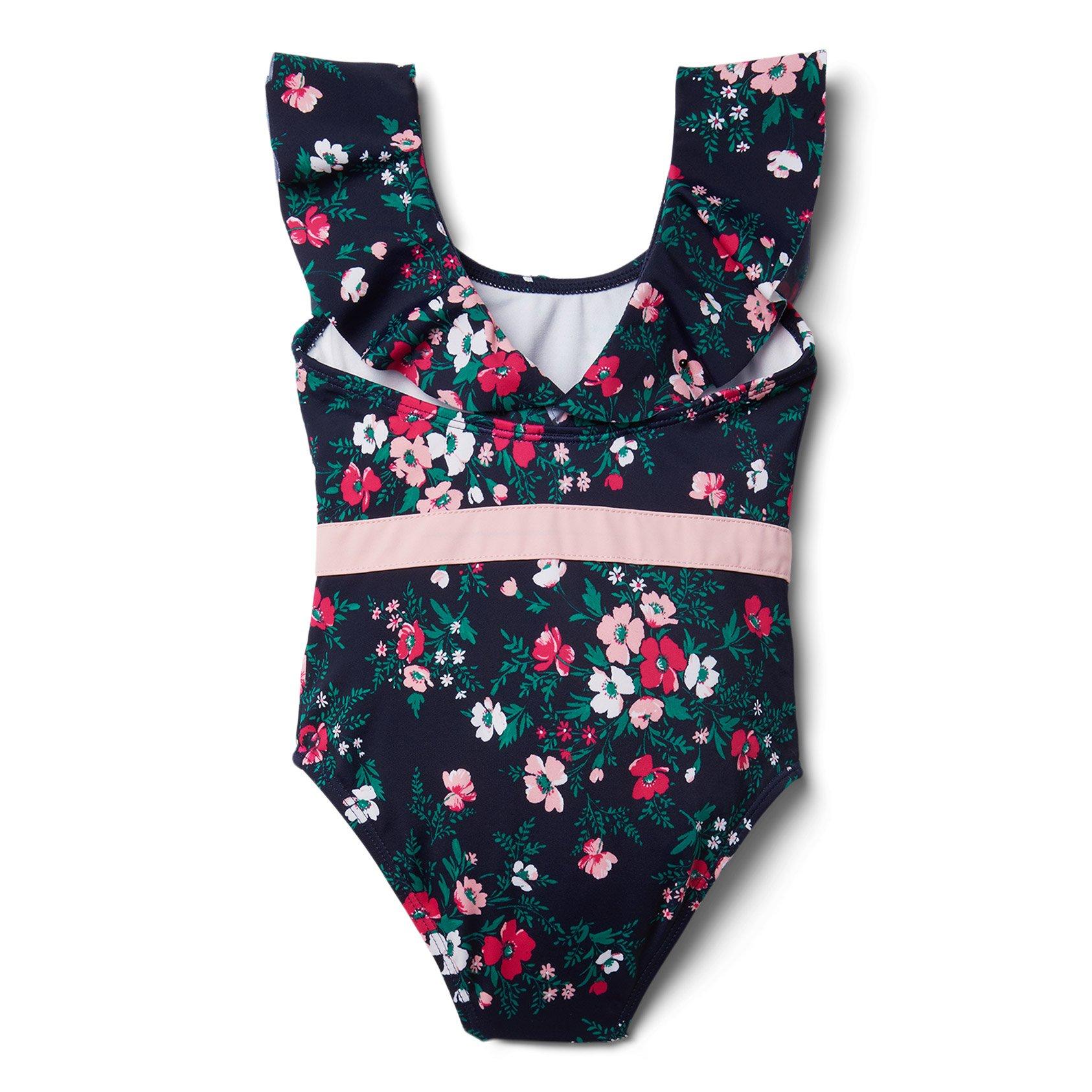 Girl Merchant Marine Floral Floral Ruffle Swimsuit by Janie and Jack