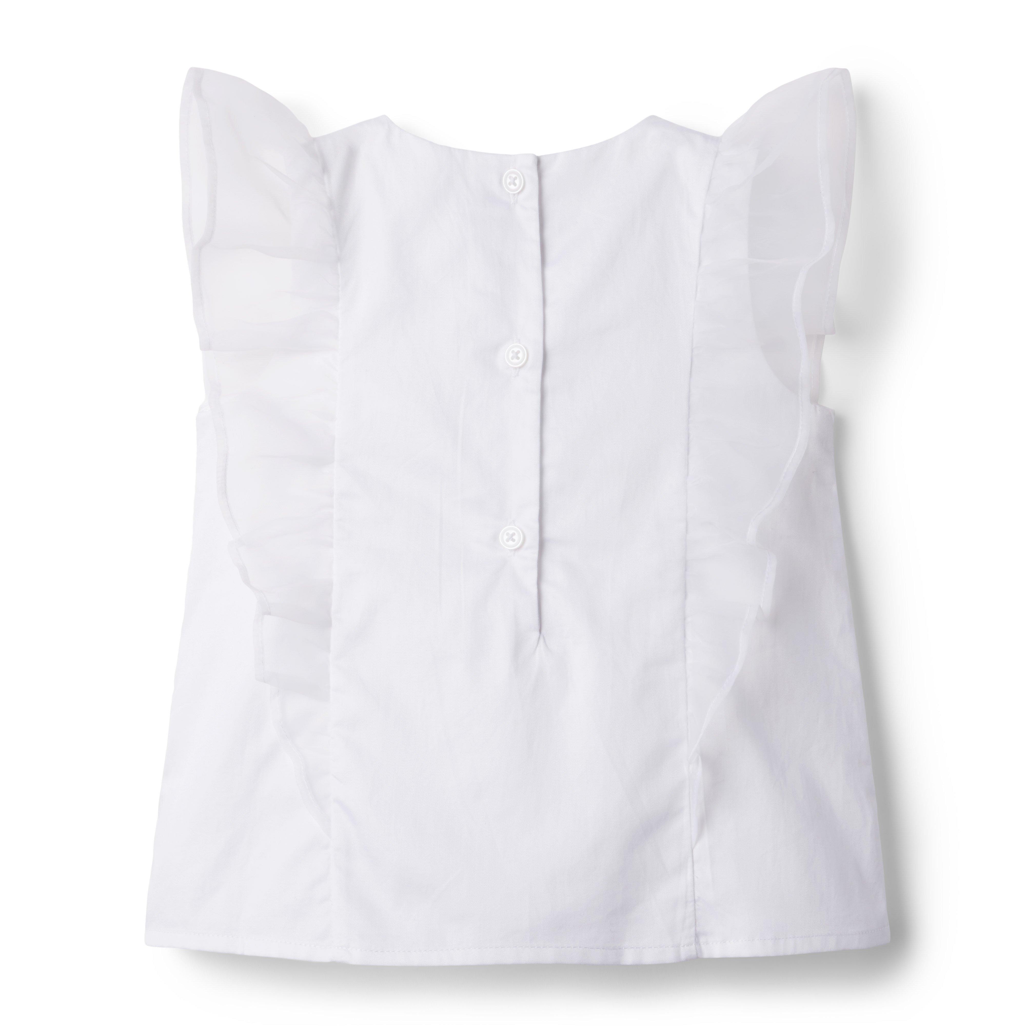 Girl White Embroidered Ruffle Top by Janie and Jack